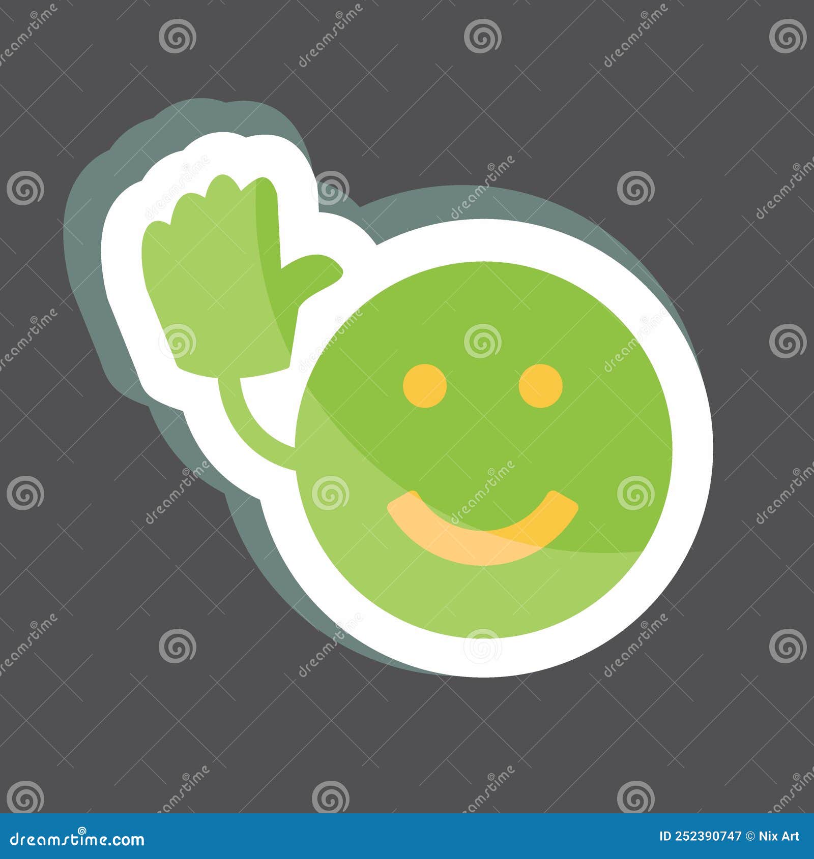 Sticker Emoticon Bye. Suitable for Emoticon Symbol. Simple Design ...