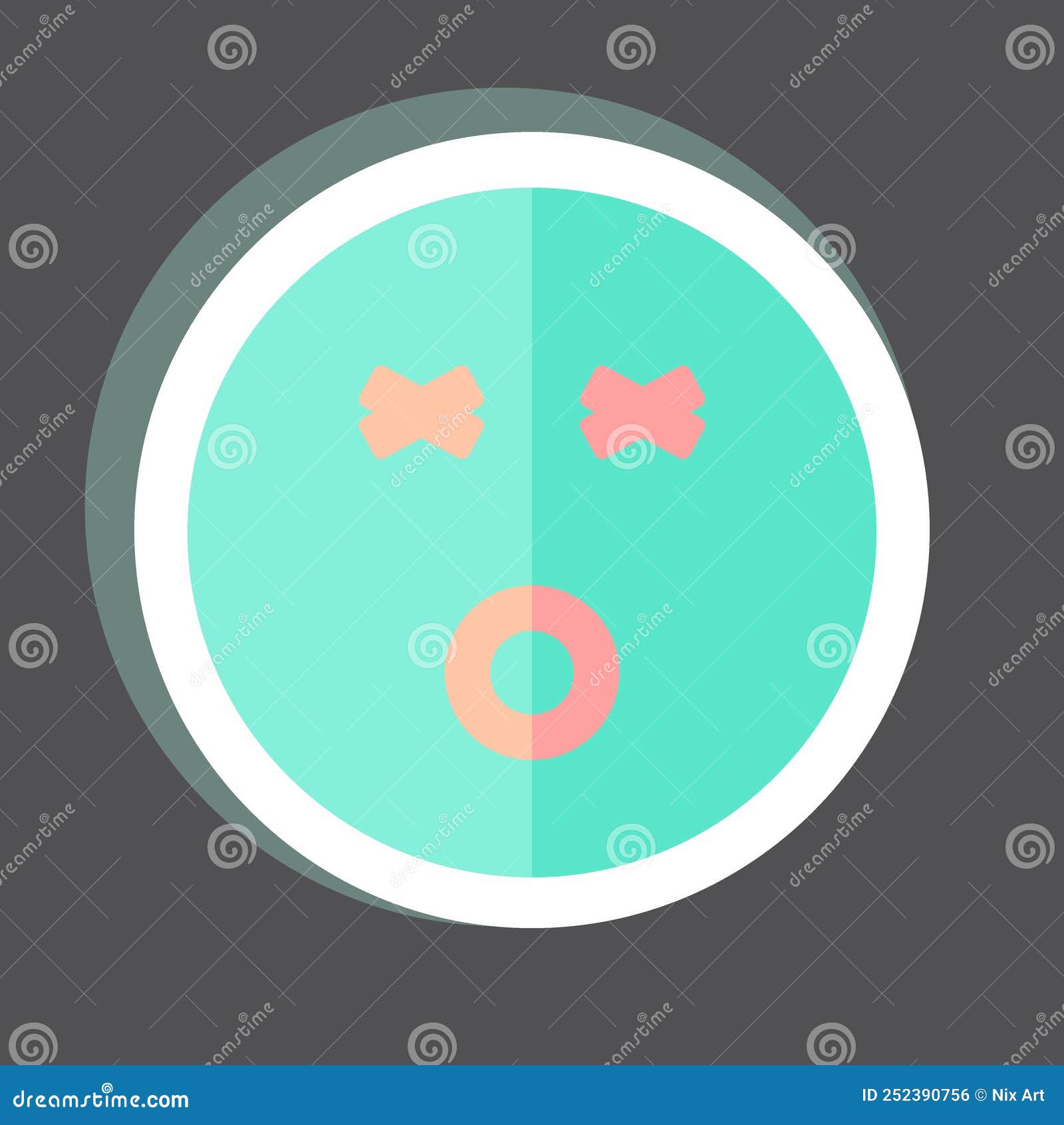 Sticker Emoticon Dizzy. Suitable For Emoticon Symbol. Simple Design ...