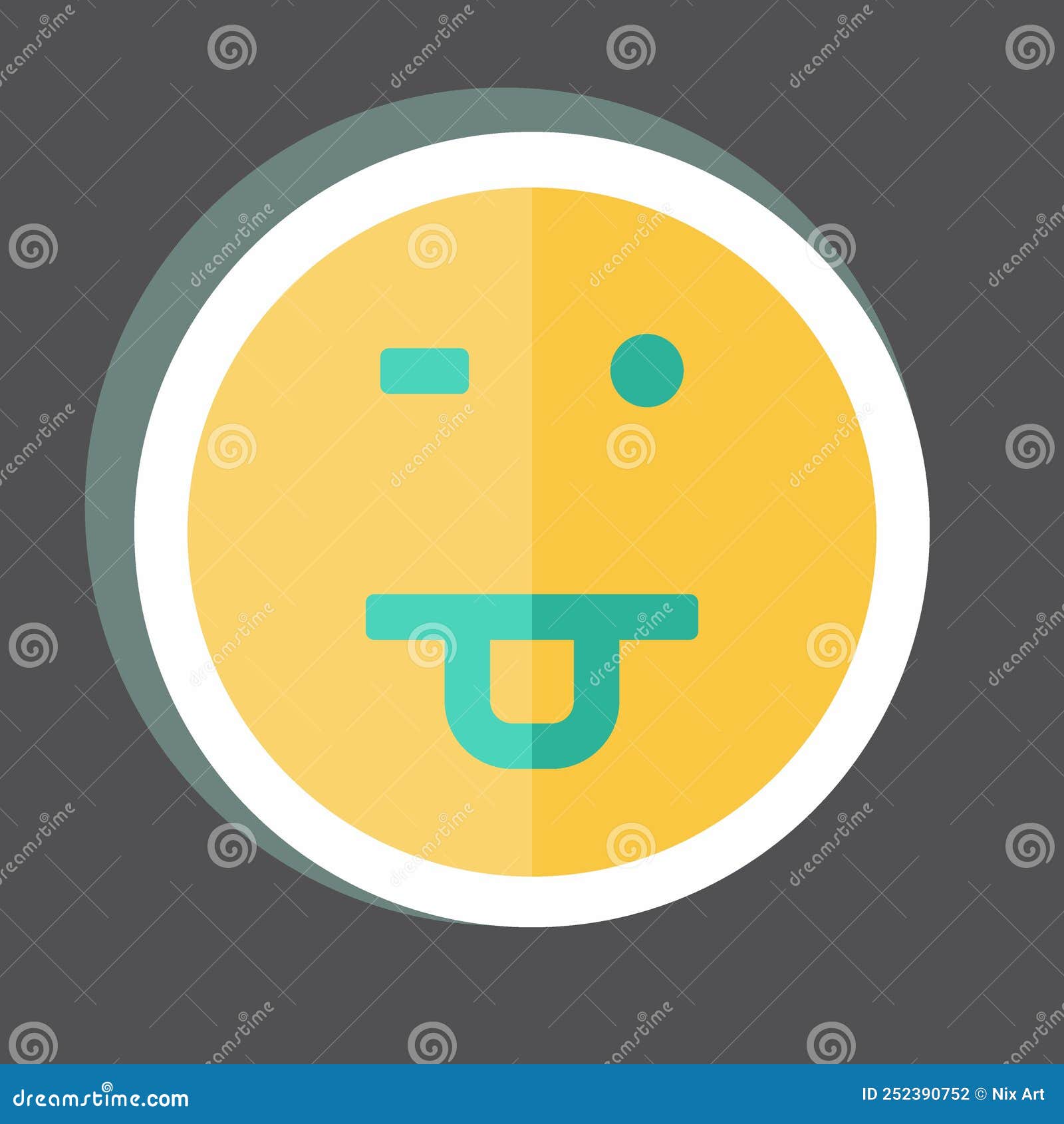 Sticker Emoticon Drooling. Suitable for Emoticon Symbol. Simple Design ...