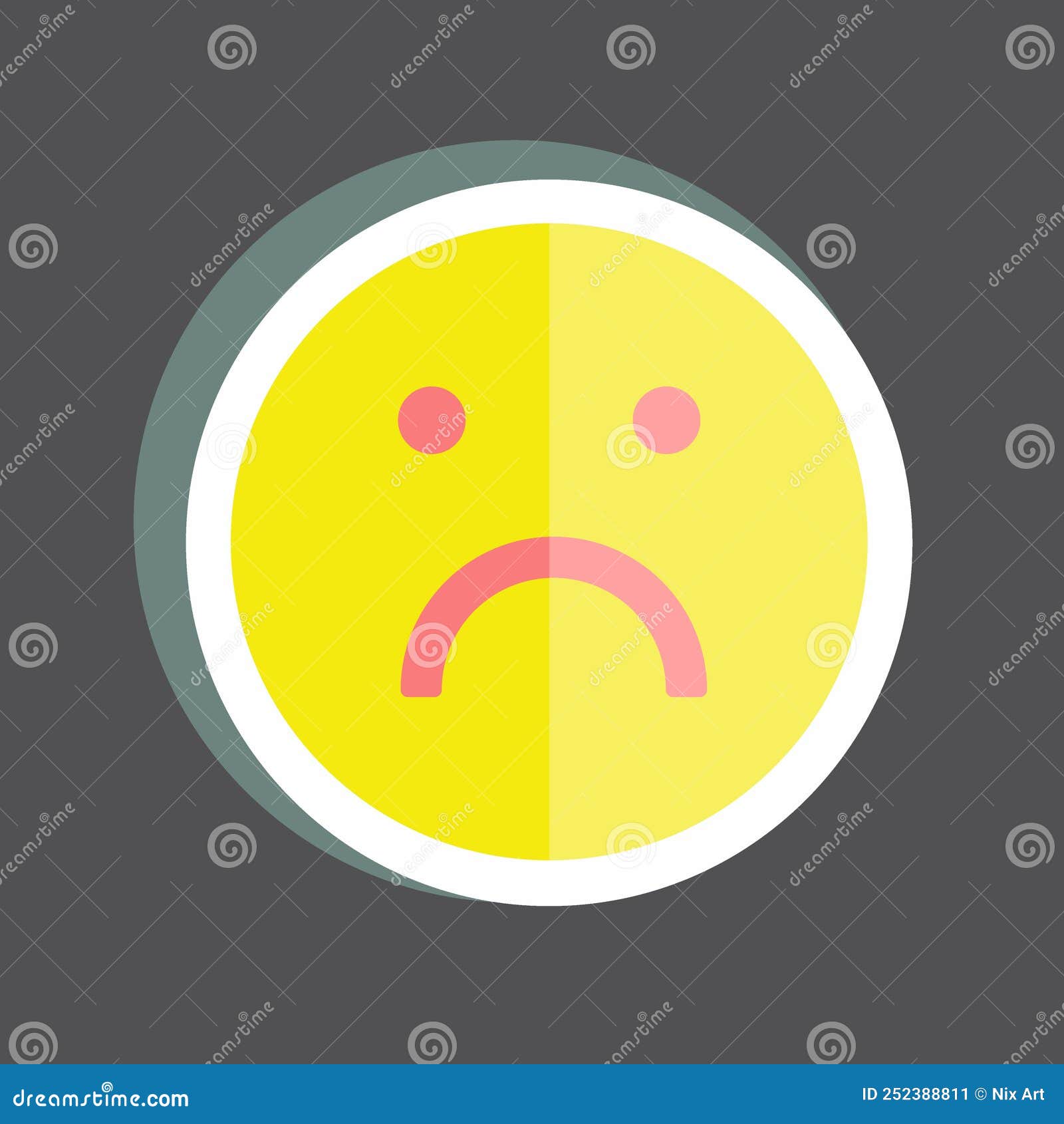 Sticker Emoticon Sad. Suitable for Emoticon Symbol. Simple Design ...