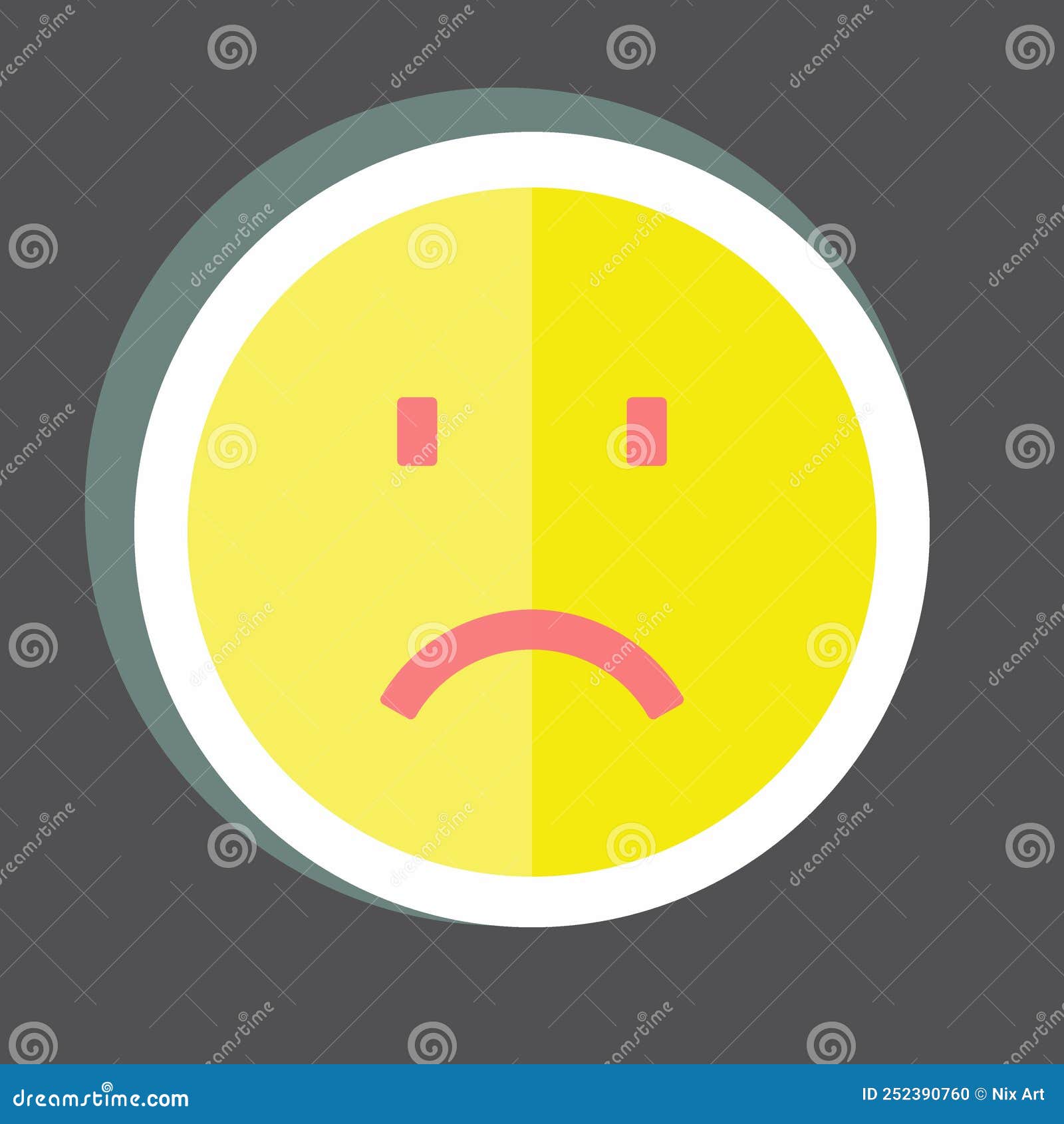 Sticker Emoticon Sadness. Suitable For Emoticon Symbol. Simple Design ...