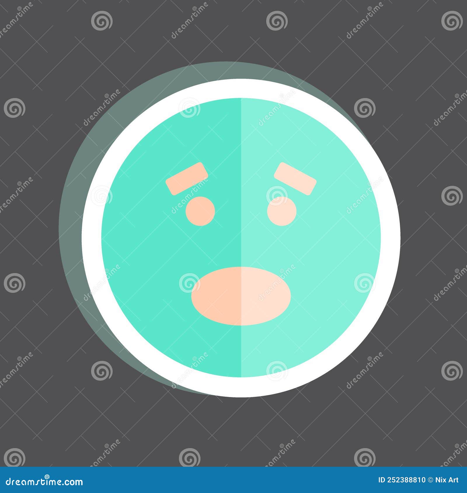 Sticker Emoticon Scared. Suitable for Emoticon Symbol. Simple Design ...
