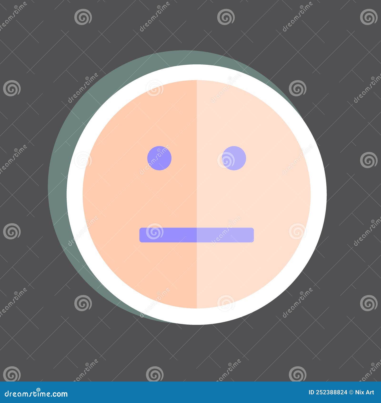 Sticker Emoticon Straight Face. Suitable for Emoticon Symbol. Simple ...