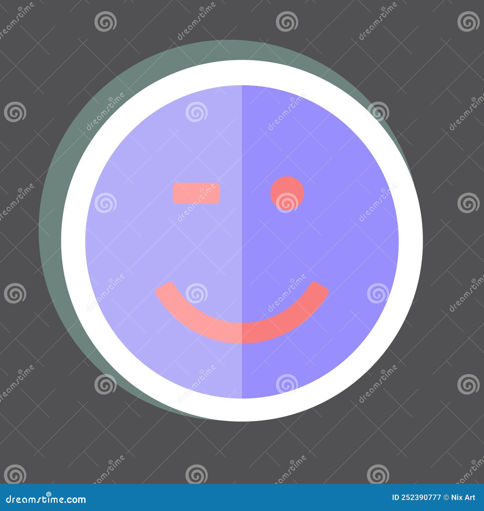 Sticker Emoticon Winking. Suitable for Emoticon Symbol. Simple Design ...