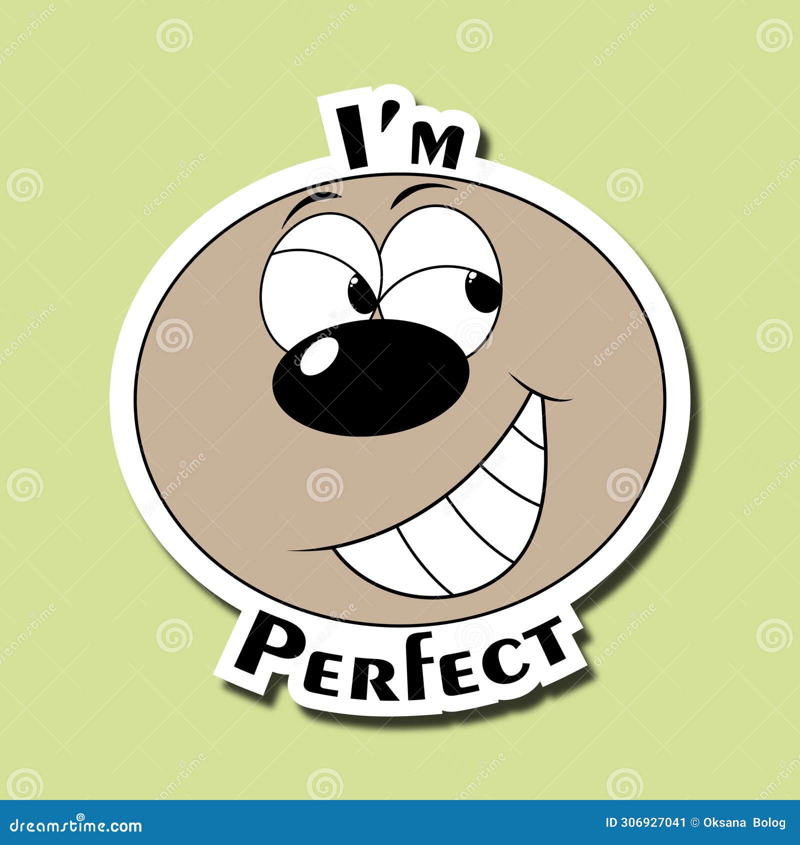 Funny Face Sticker. Emoticon with a Malicious Smile Stock Vector ...