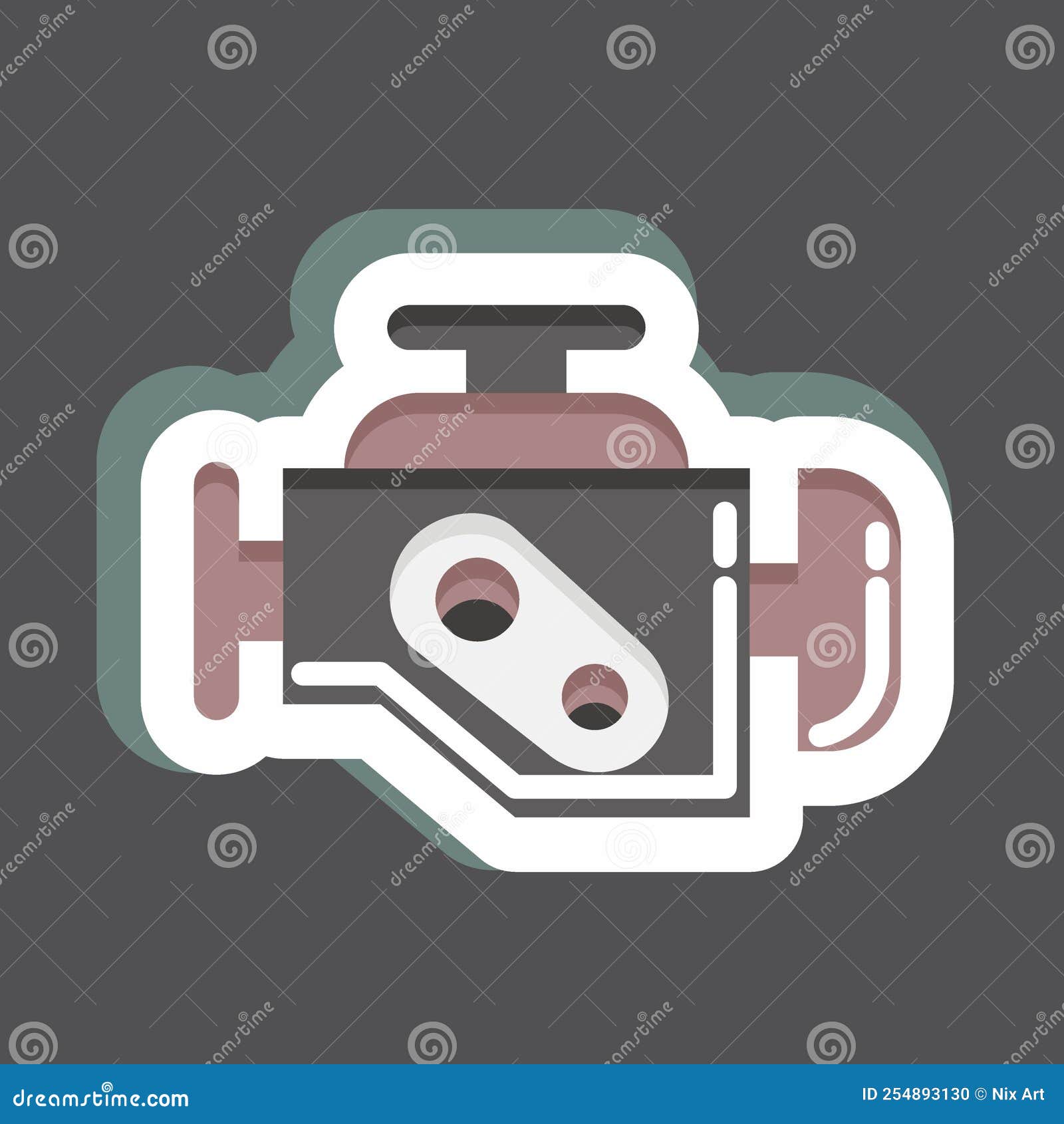 Sticker Engine Warning. Suitable for Automotive Symbol. Simple Design ...