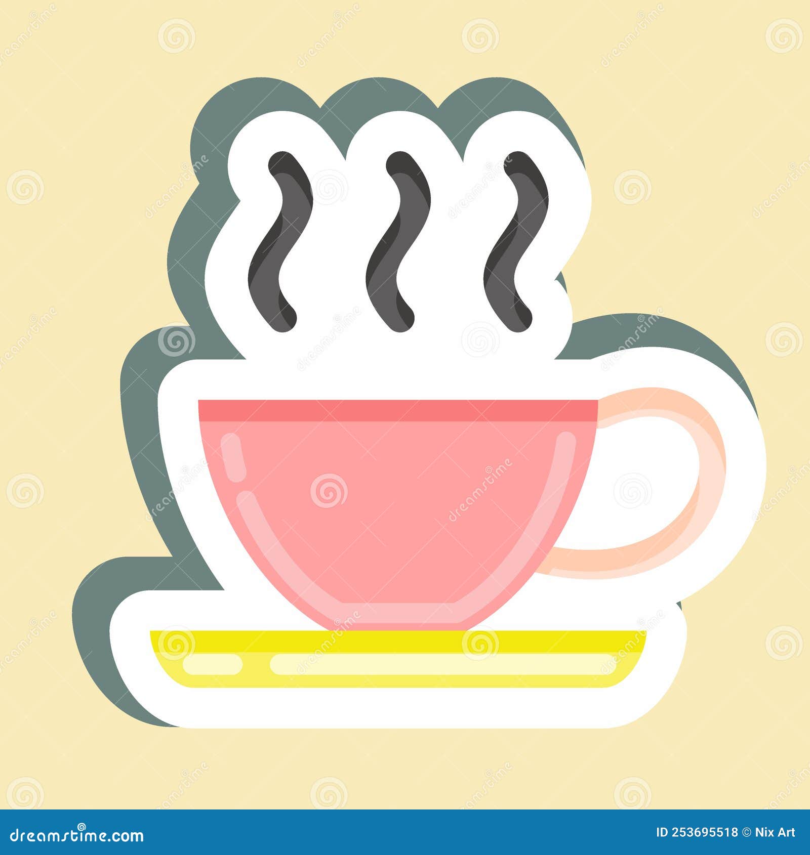 Sticker Espresso. Suitable for Education Symbol. Simple Design Editable ...
