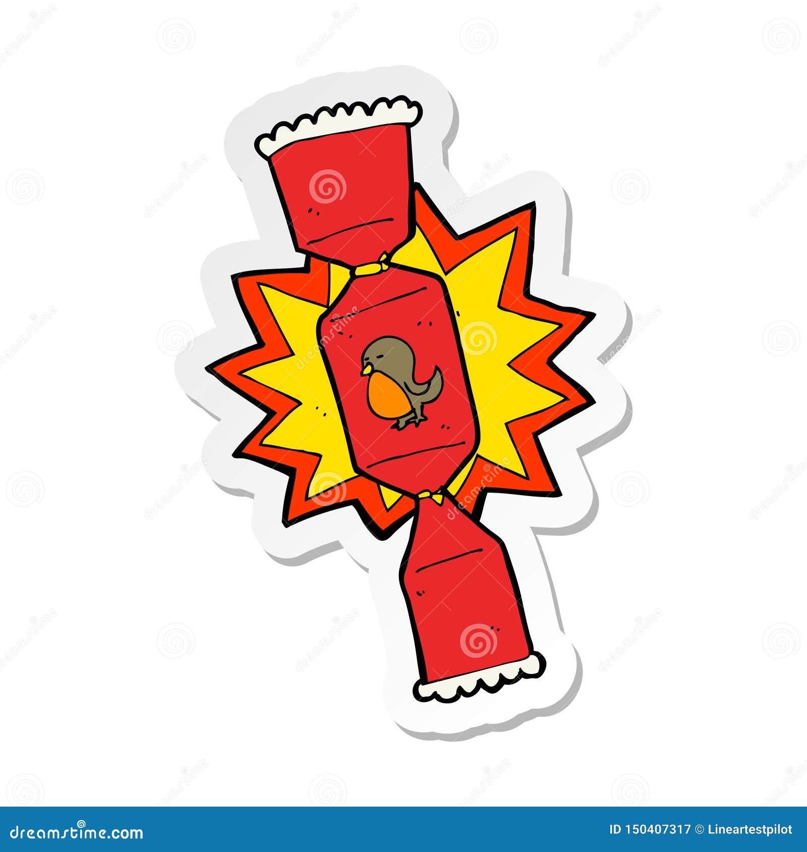 Sticker of a Exploding Christmas Cracker Stock Vector - Illustration of ...