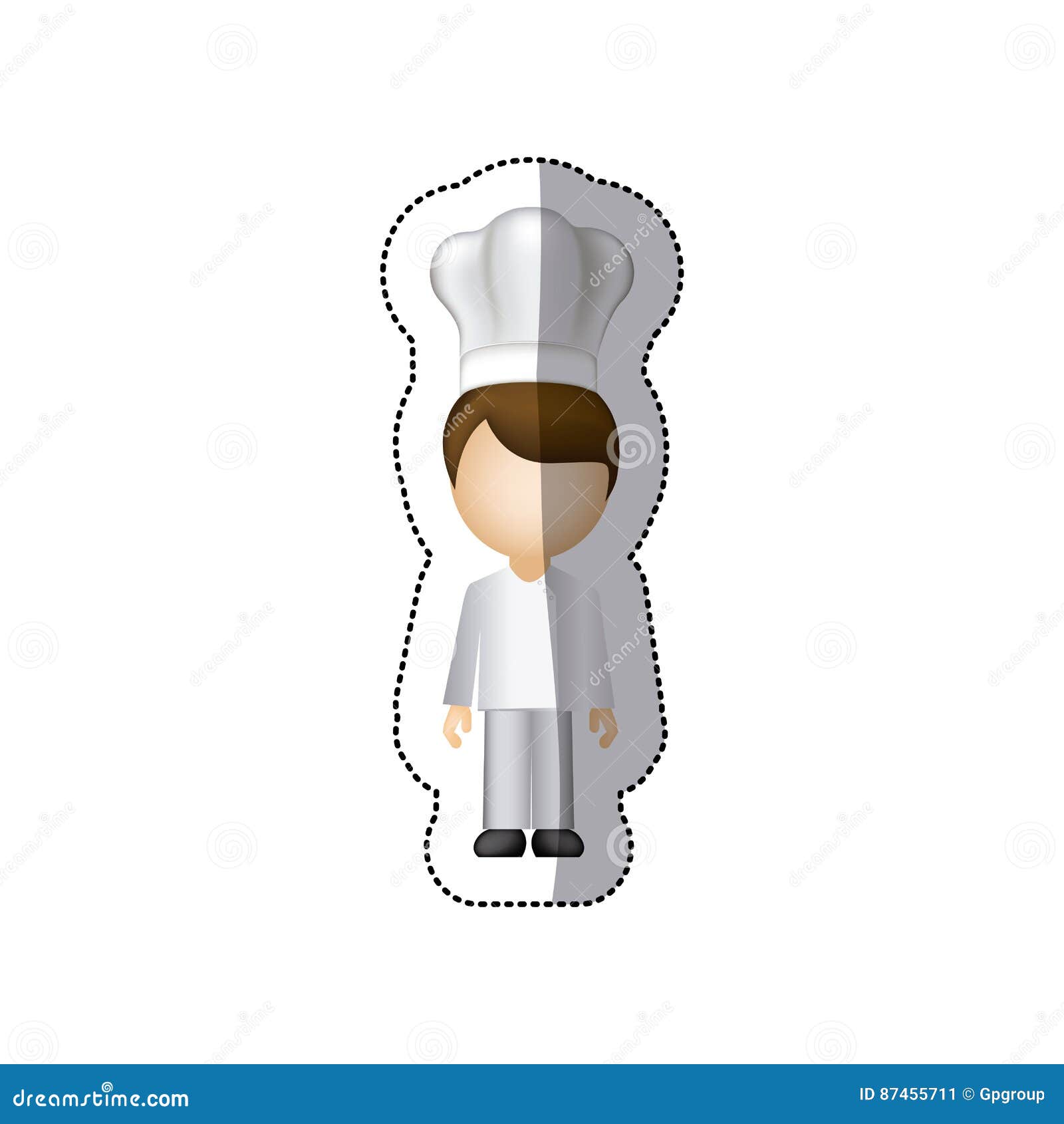 Sticker Faceless Avatar Man Chef Suit Stock Illustration - Illustration ...