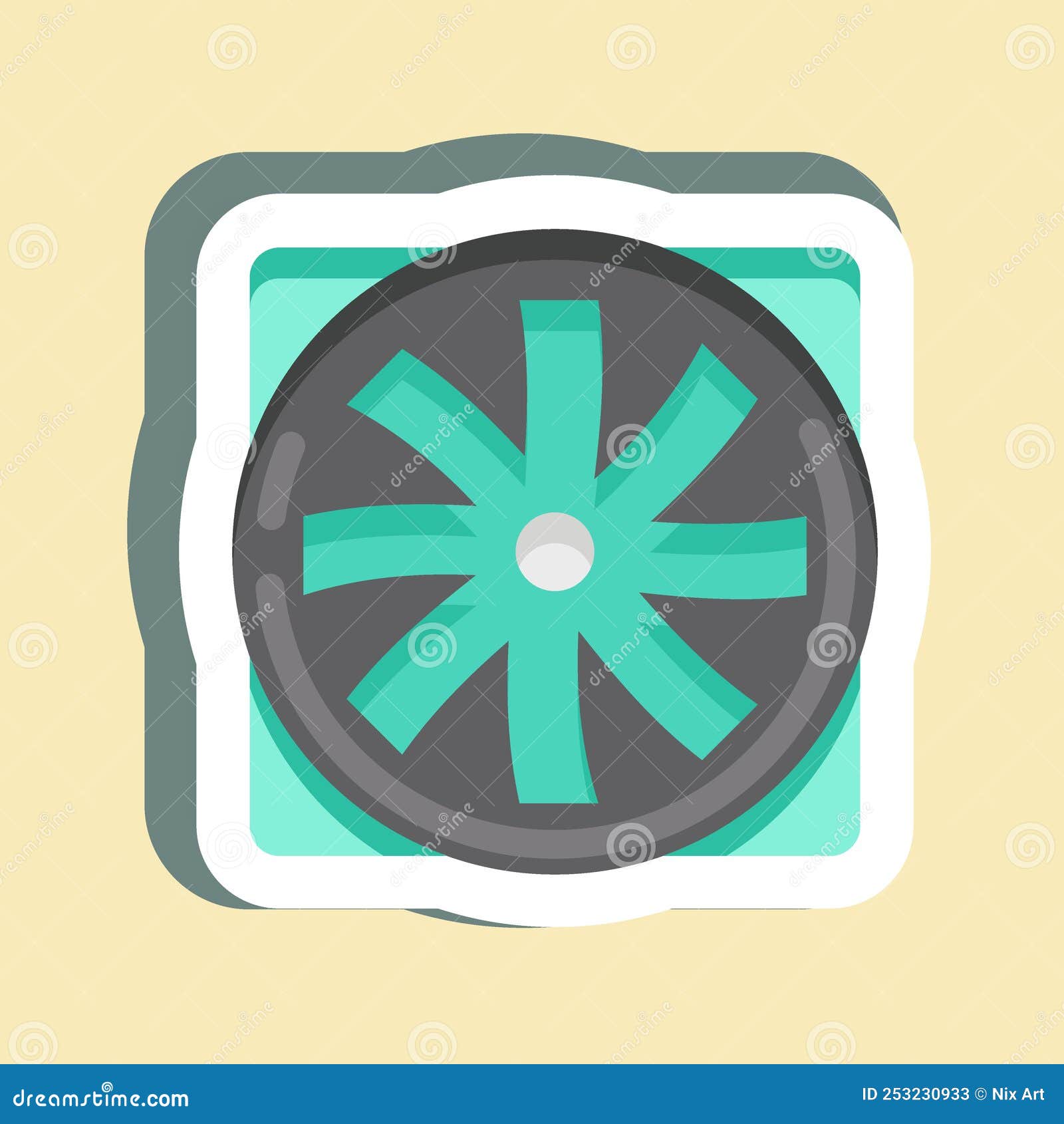 Sticker Fan. Suitable for Computer Components Symbol. Simple Design ...