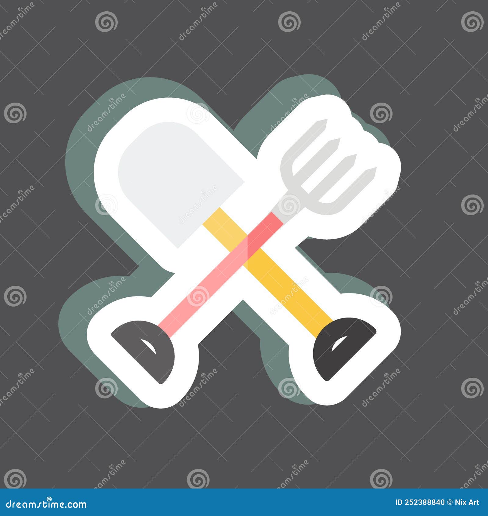Sticker Farming Tools. Suitable for Garden Symbol. Simple Design ...