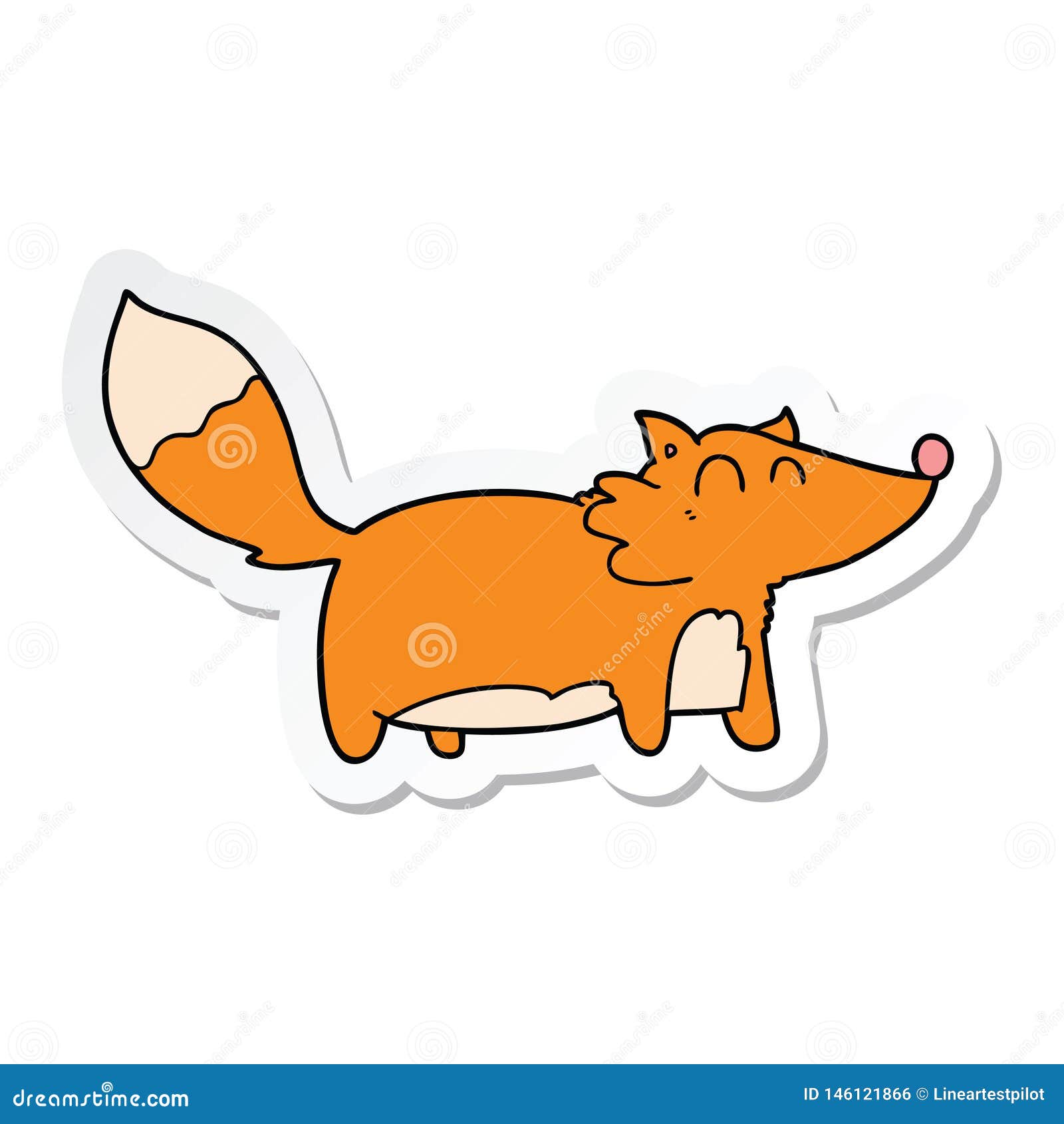 Sticker of a Fat Cartoon Fox Stock Vector - Illustration of icon, decal ...