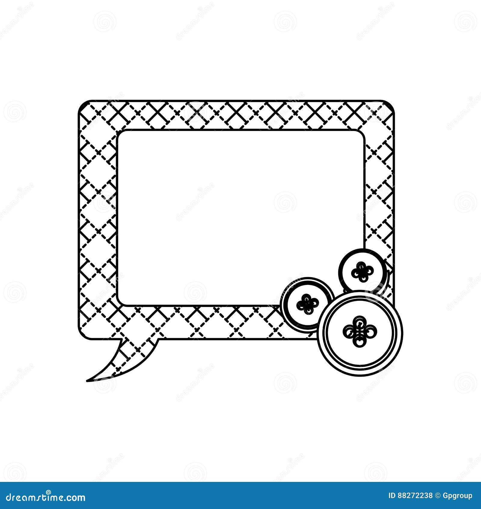 Sticker Figures Square Chat Bubbles Icon Stock Illustration ...