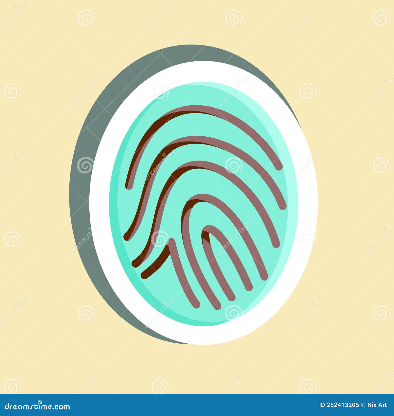Sticker Fingerprint. Suitable for Security Symbol. Simple Design ...