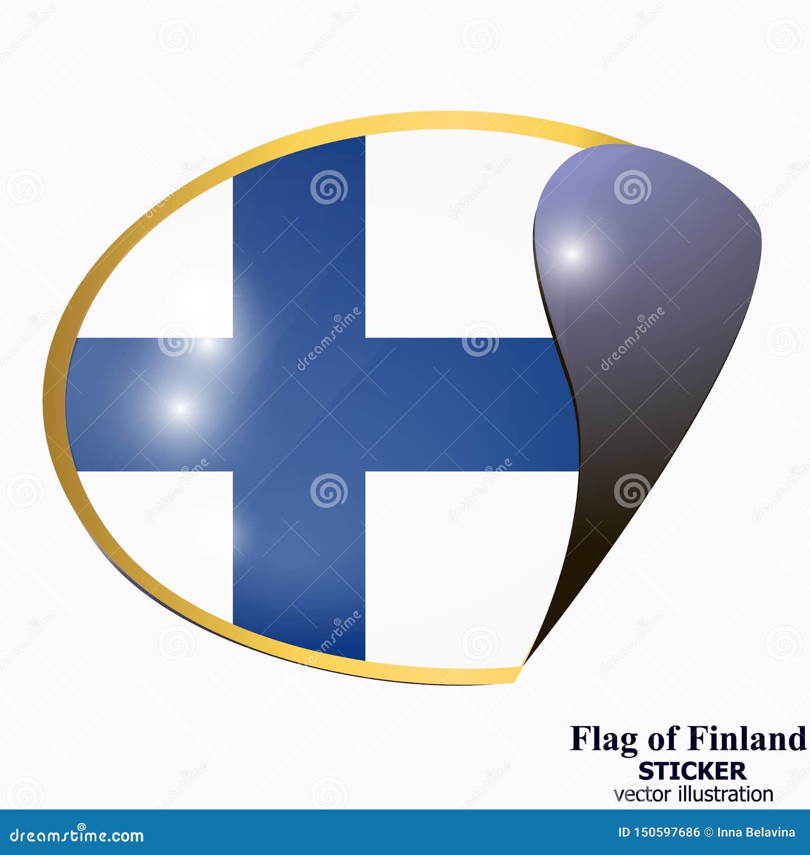 Sticker of Finland. Vector. Stock Vector - Illustration of emblem ...