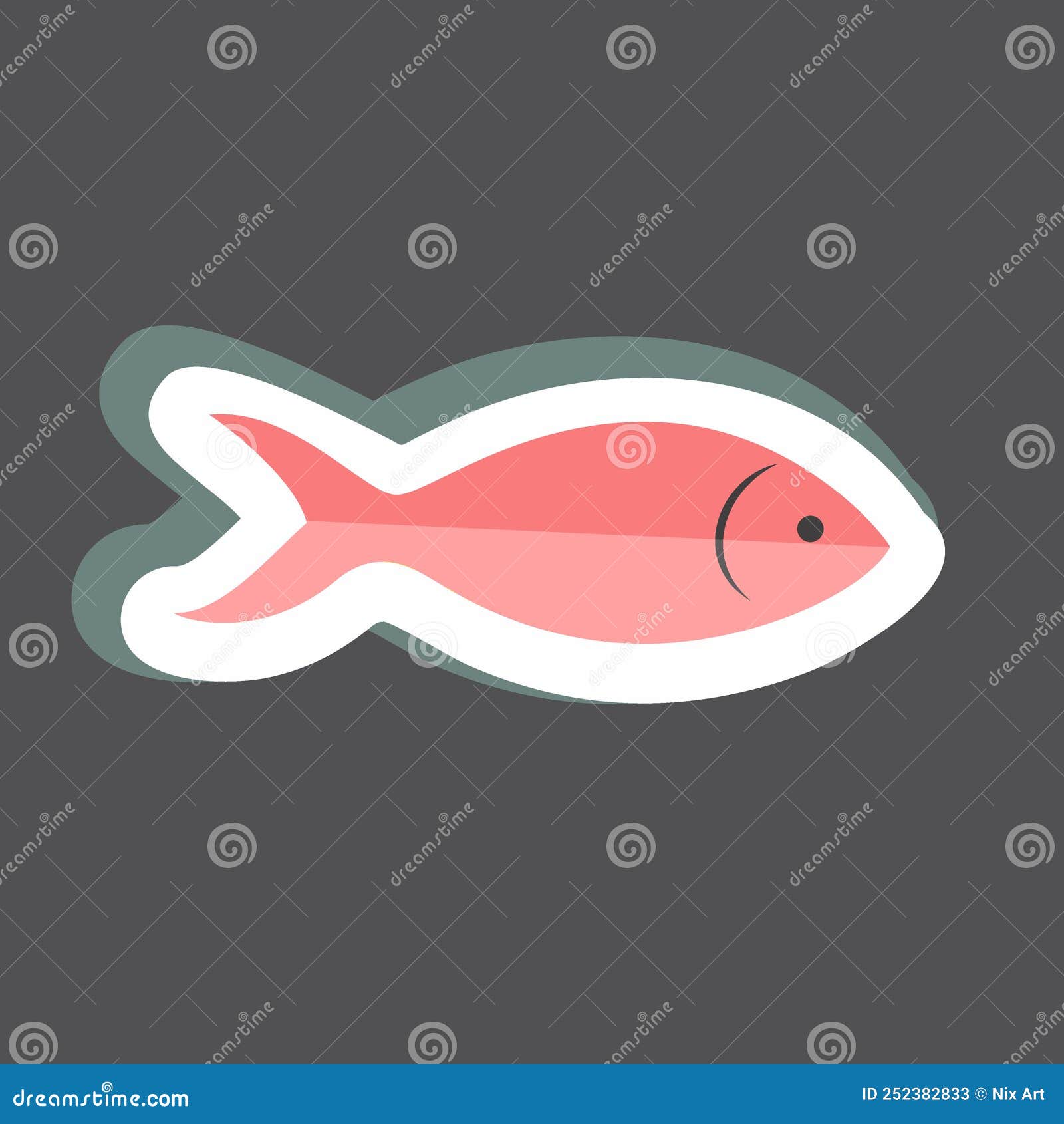 Sticker Fish. Suitable for Animal Symbol. Simple Design Editable ...