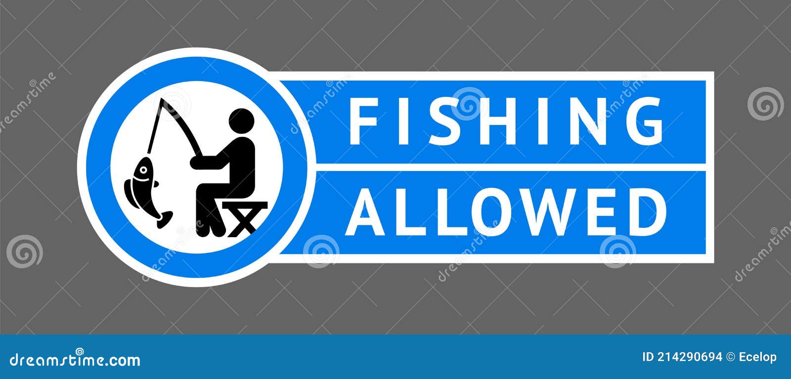 Sticker Fishing allowed stock vector. Illustration of rules - 214290694