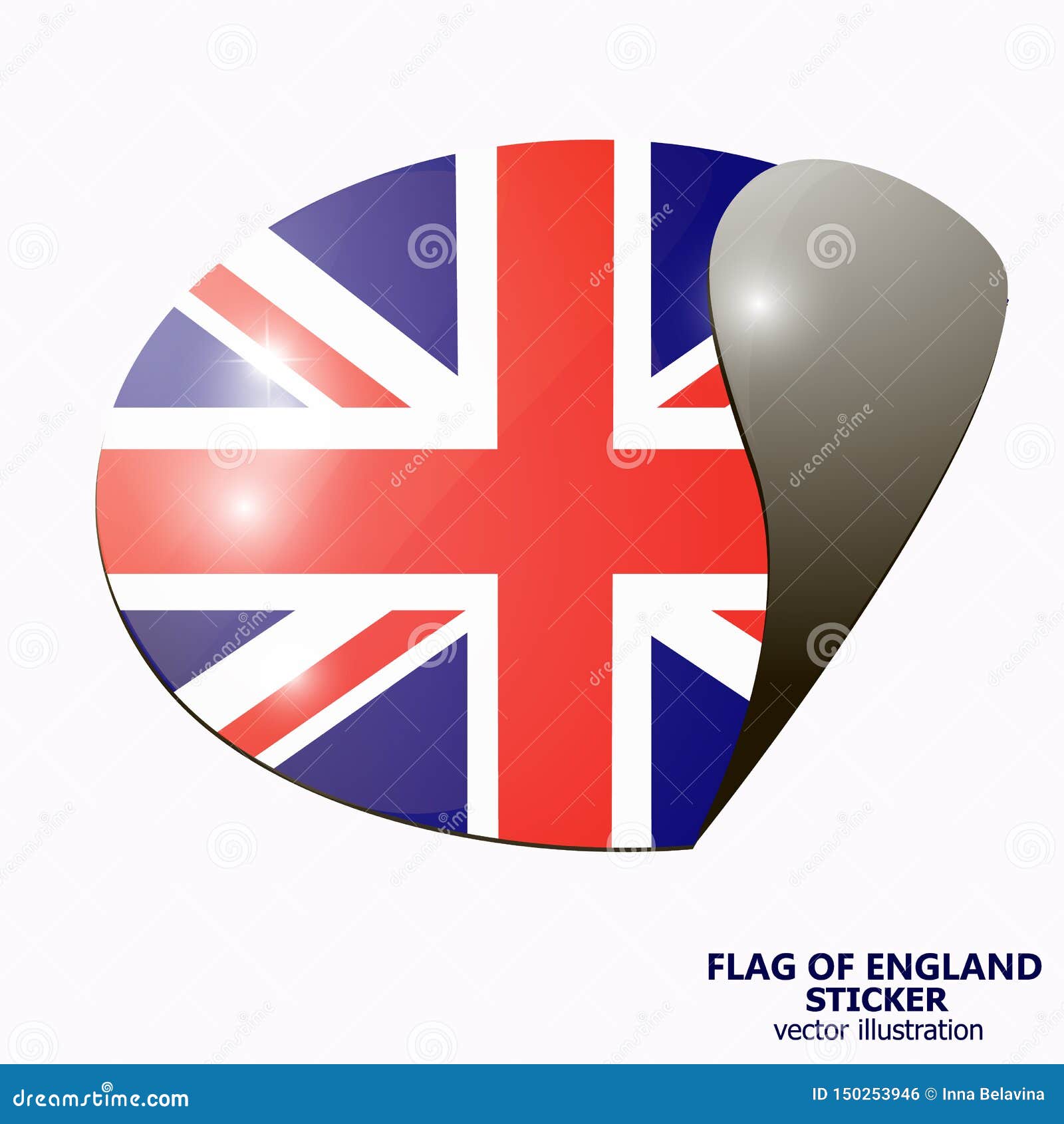 Sticker with Flag of England. Happy England Day Background. Stock ...