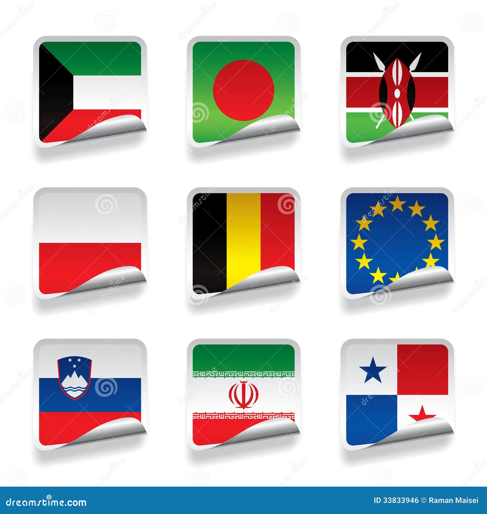 Sticker flags stock vector. Illustration of sign, symbol - 33833946