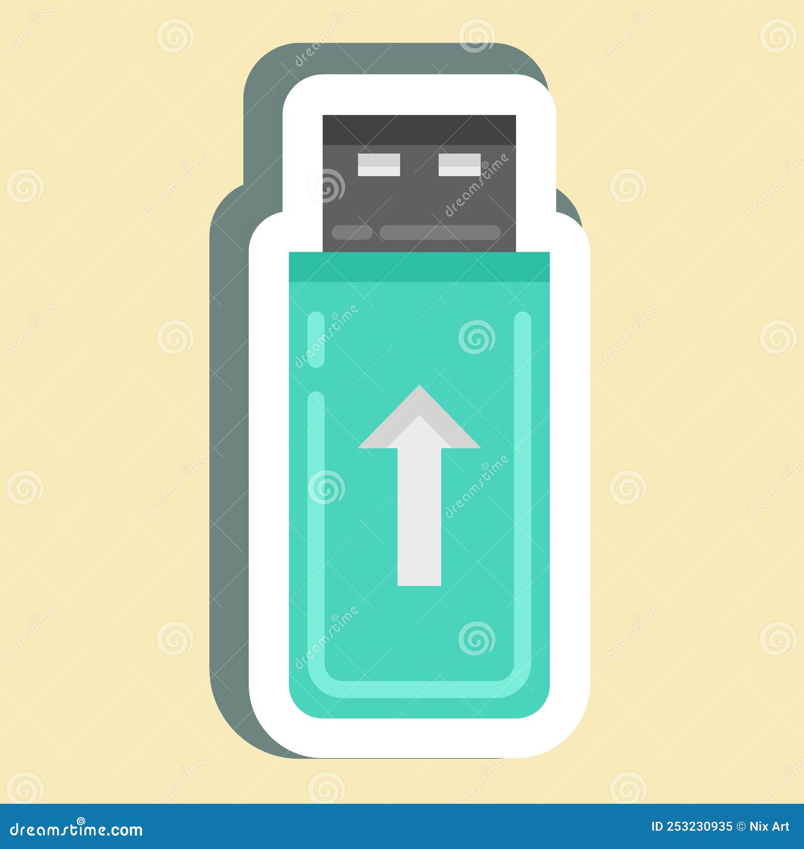 Sticker Flashdisk. Suitable for Computer Components Symbol. Simple ...