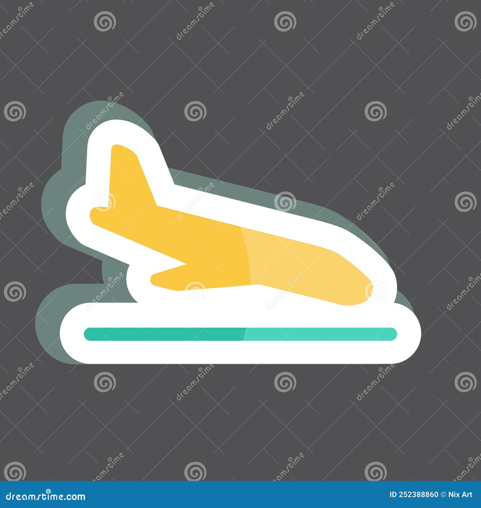 Sticker Flight Land. Suitable for Infographics Symbol. Simple Design ...