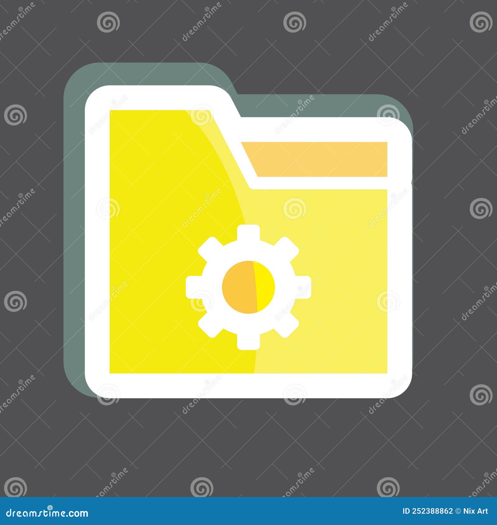 Sticker Folder Settings. Suitable for User Interface Symbol. Simple ...