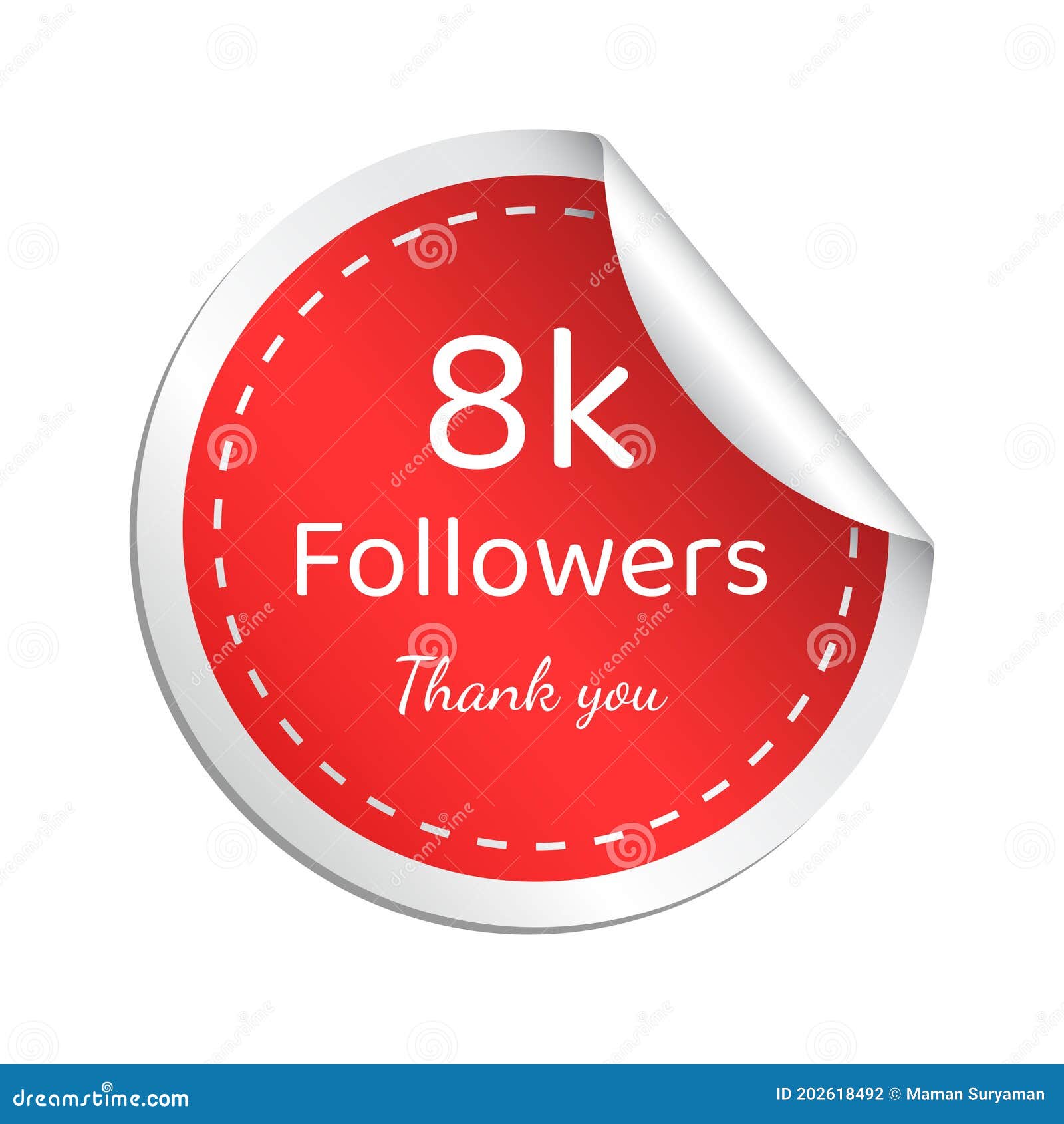 Sticker follower 8k stock vector. Illustration of 8000 - 202618492