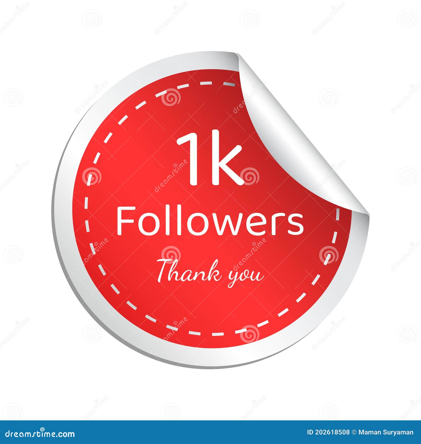 Sticker follower 1k stock vector. Illustration of 1000 - 202618508