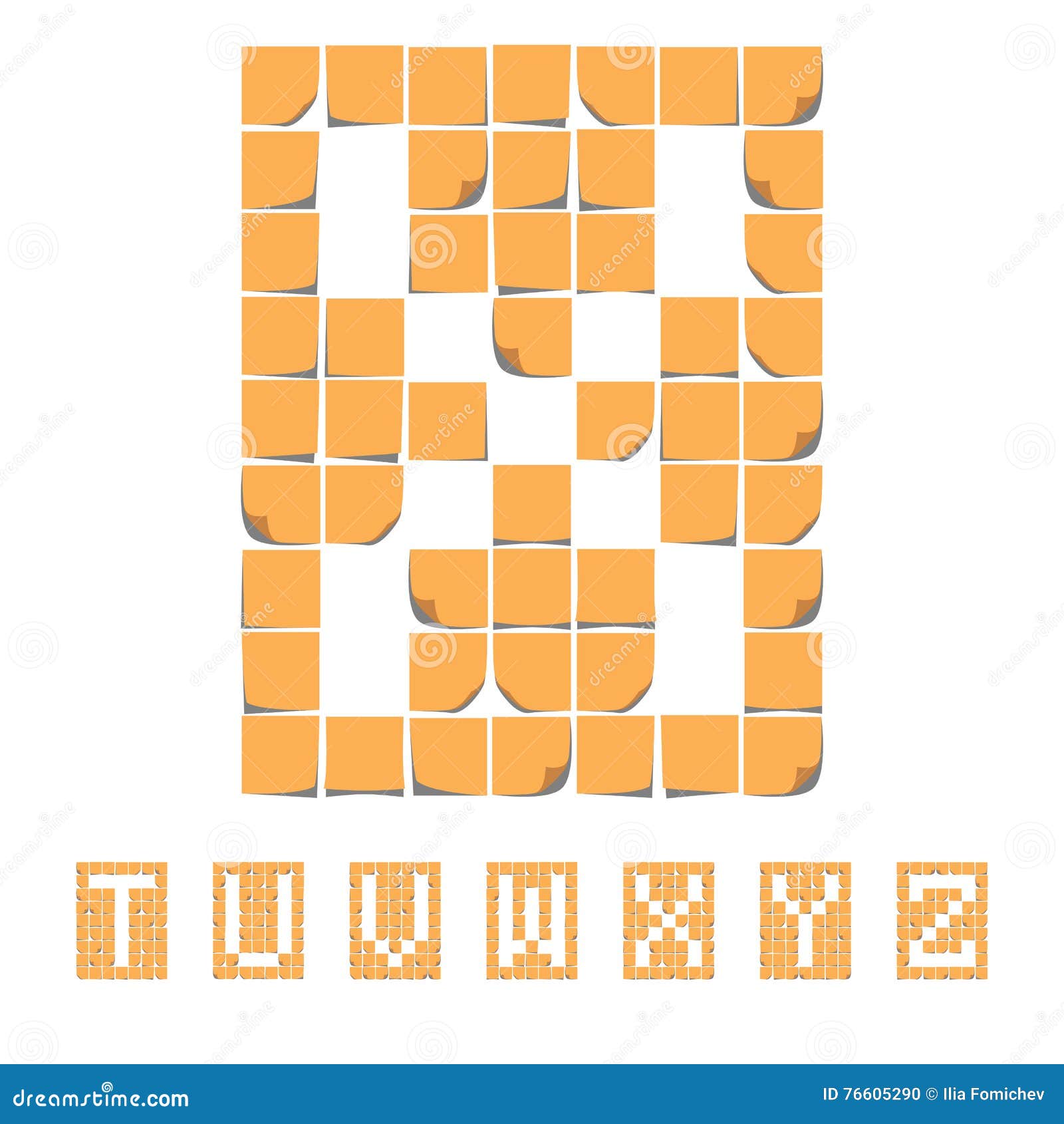 Sticker Font Alphabet. Sticky Notes. EPS8 Vector Illustration ...