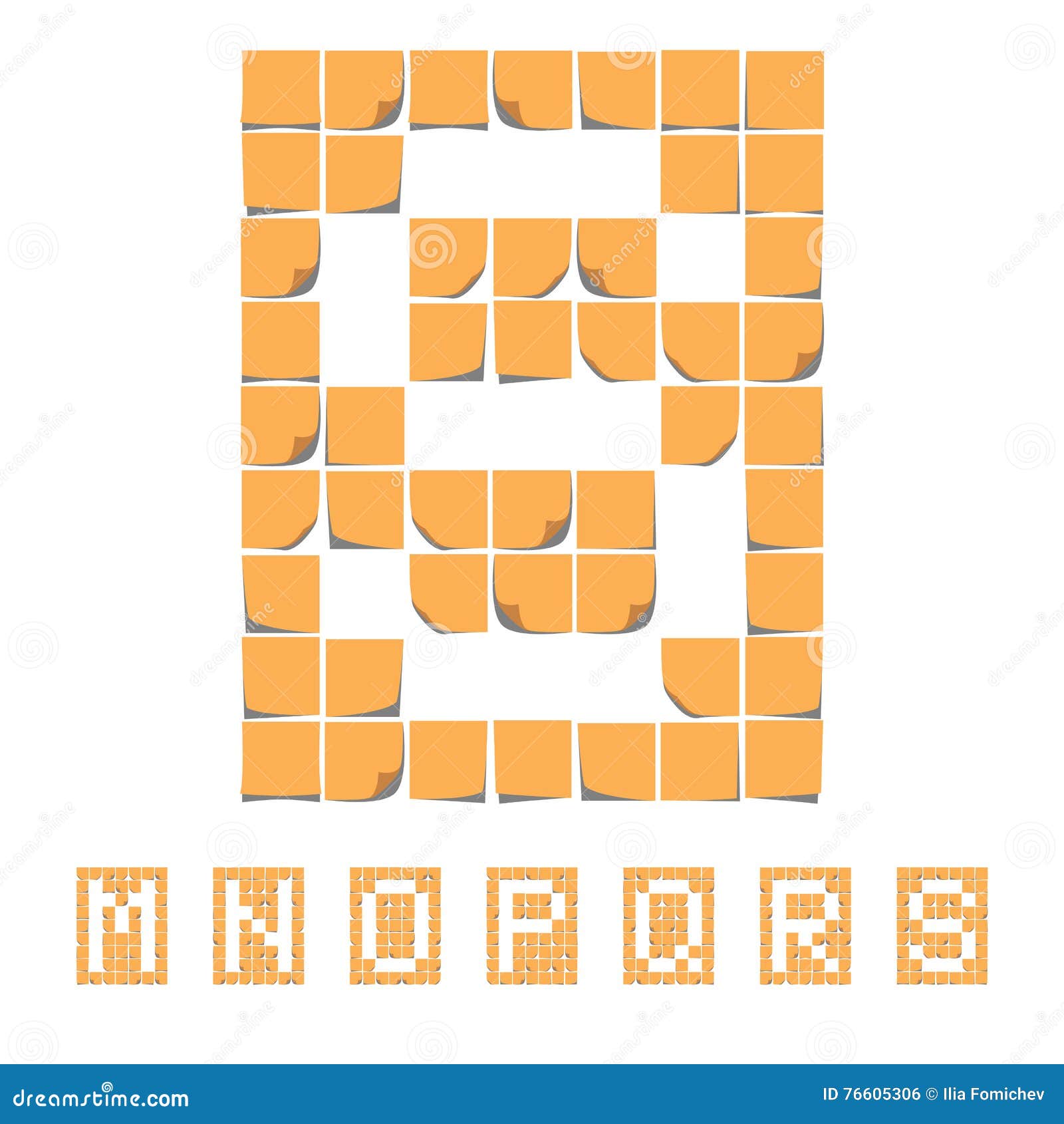 Sticker Font Alphabet. Sticky Notes. EPS8 Stock Vector - Illustration ...