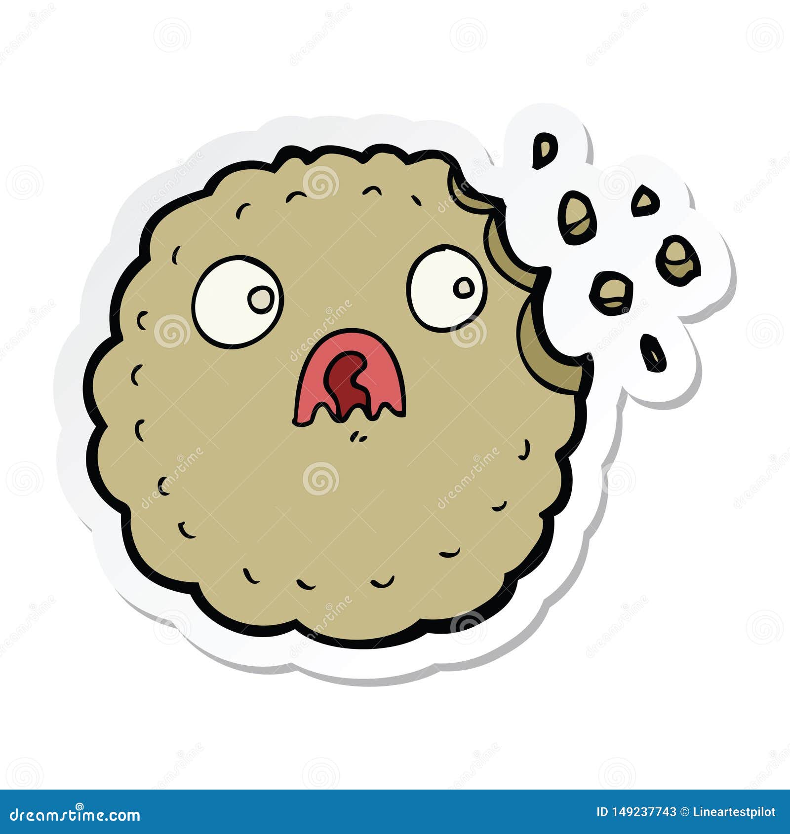 Sticker of a Frightened Cookie Cartoon Stock Vector - Illustration of ...
