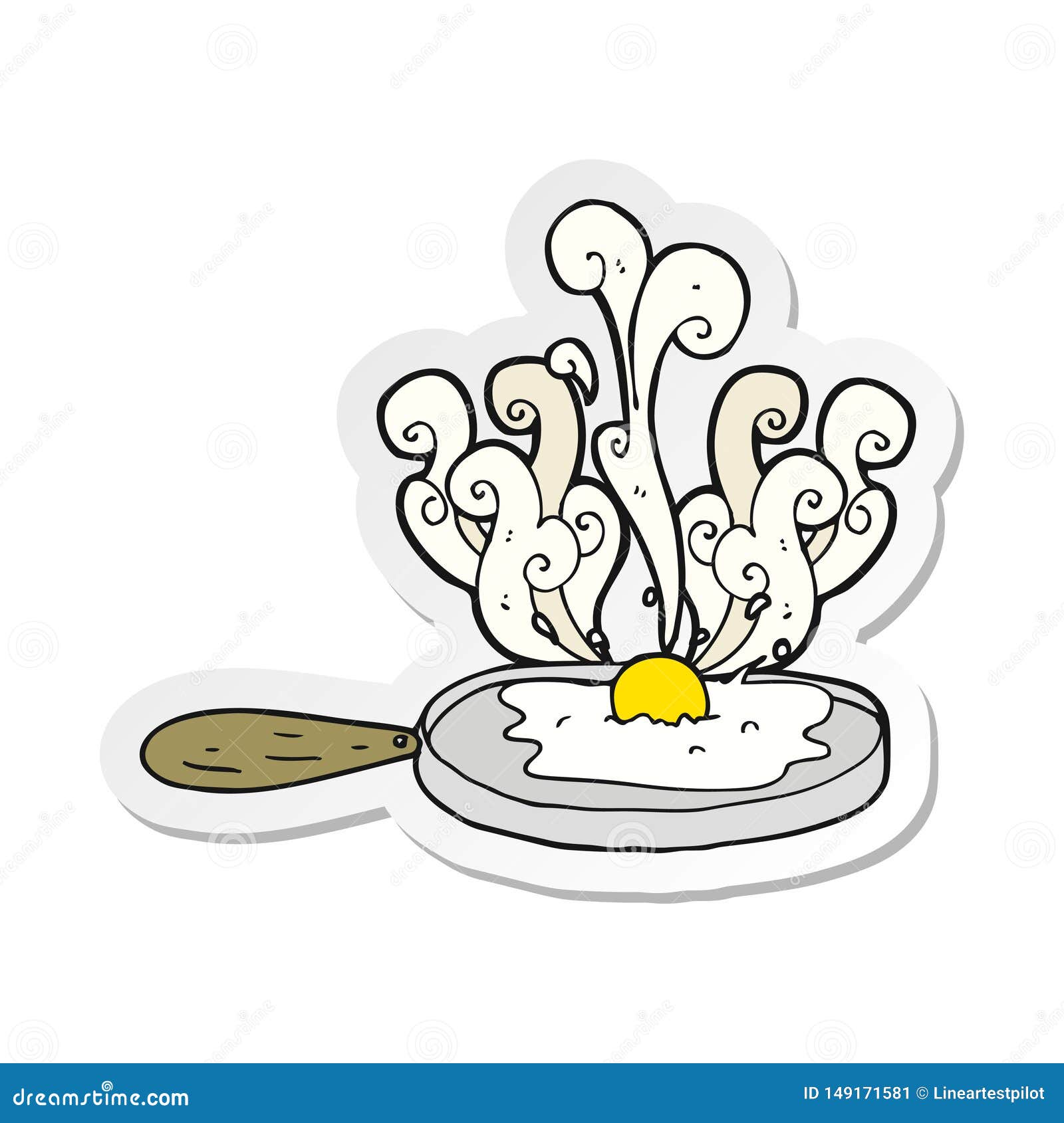 Frying Pan Cartoon Character Searching With A Magnifying Glass ...