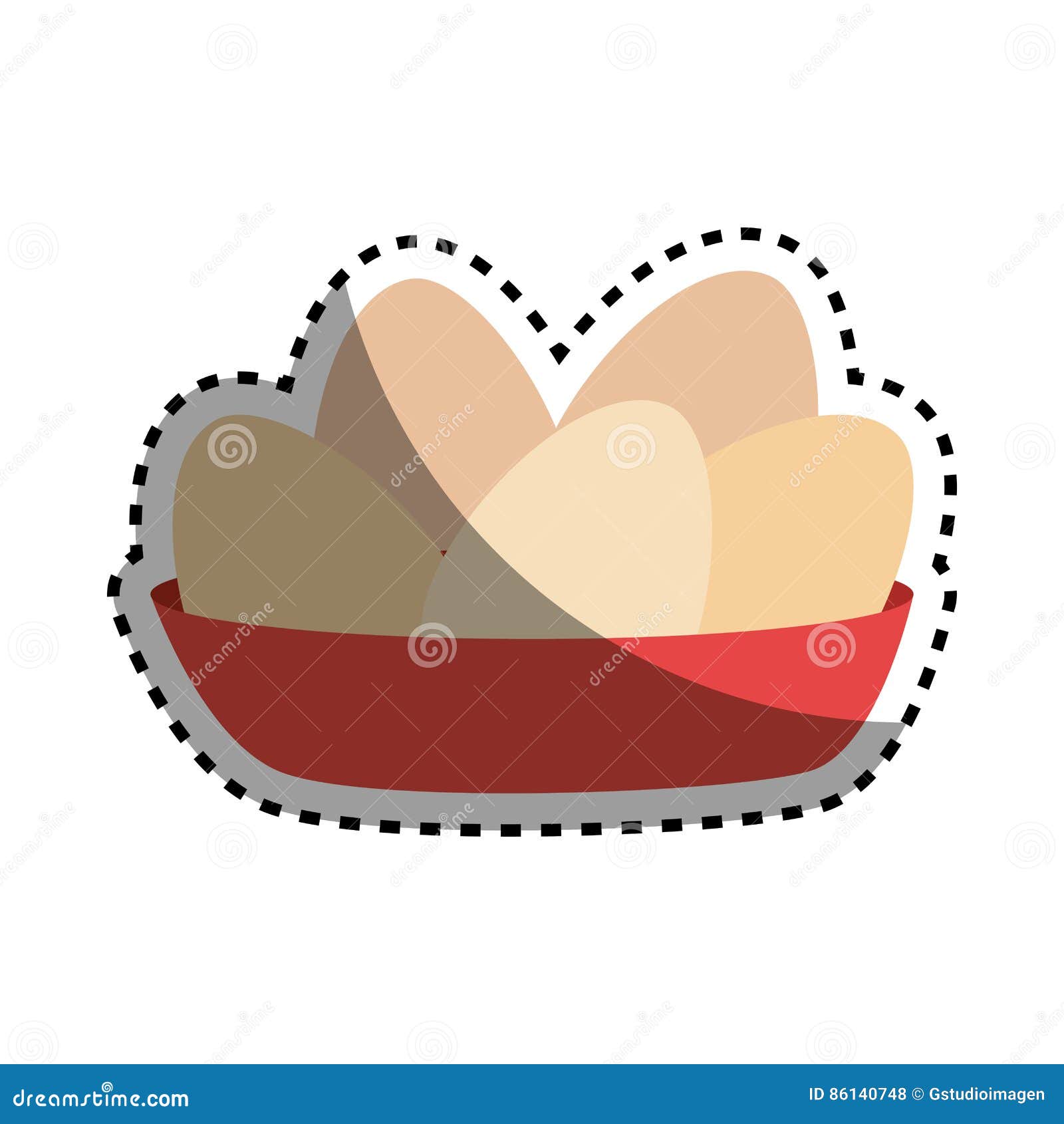Sticker Full Color Dish with Eggs Stock Vector - Illustration of ...