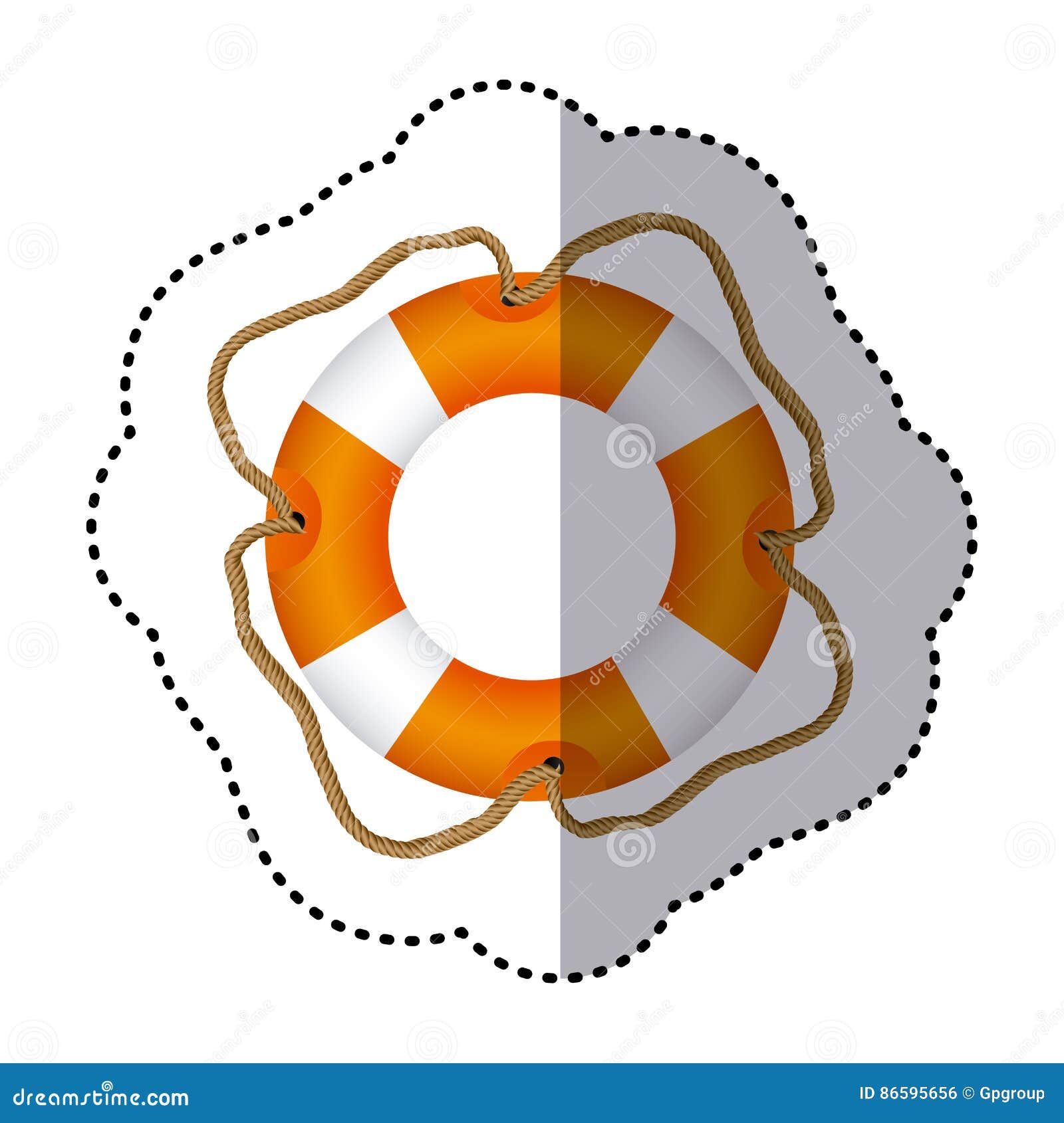 Sticker Full Color With Flotation Hoop Royalty-Free Cartoon ...