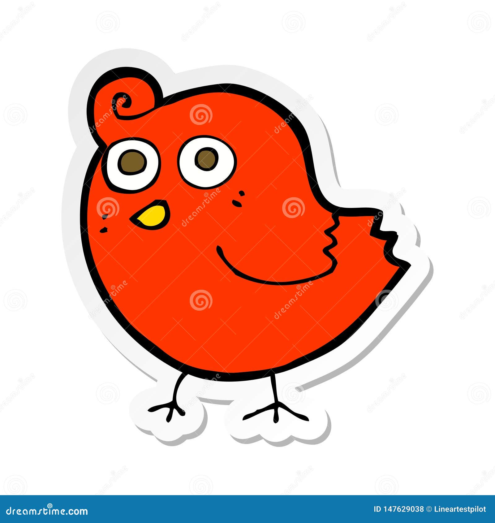 Sticker of a Funny Cartoon Bird Stock Vector - Illustration of cheerful ...