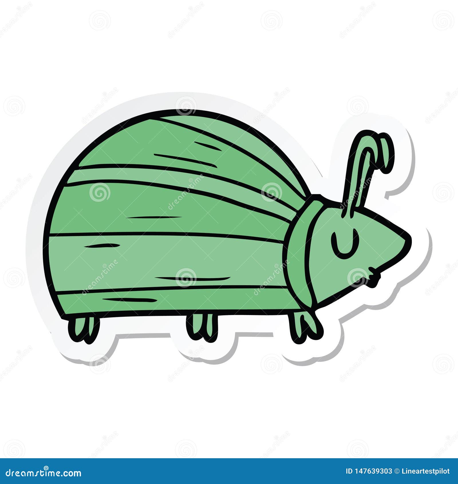 Sticker of a Funny Cartoon Bug Stock Vector - Illustration of funny ...