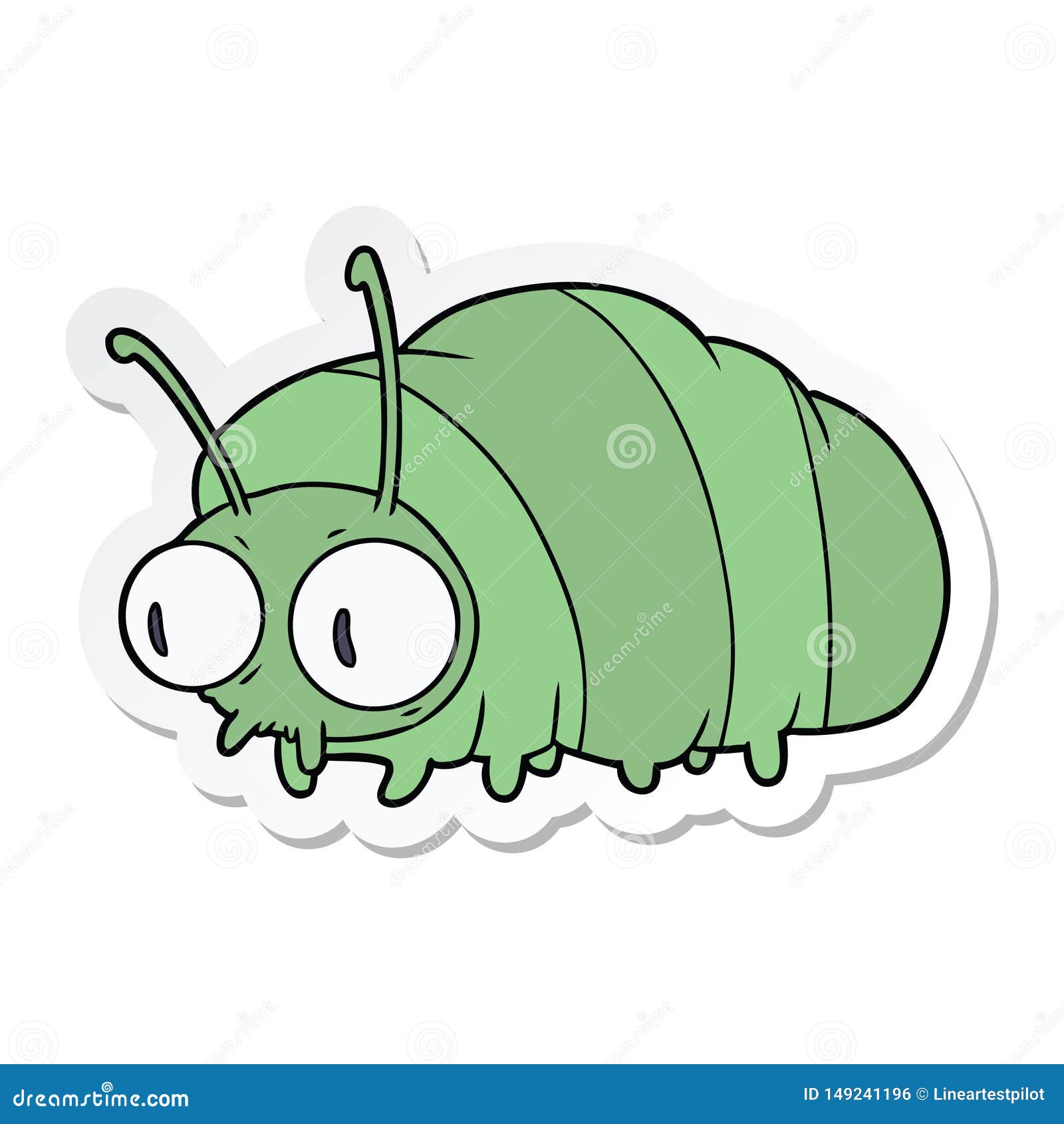Sticker of a Funny Cartoon Bug Stock Vector - Illustration of cartoon ...