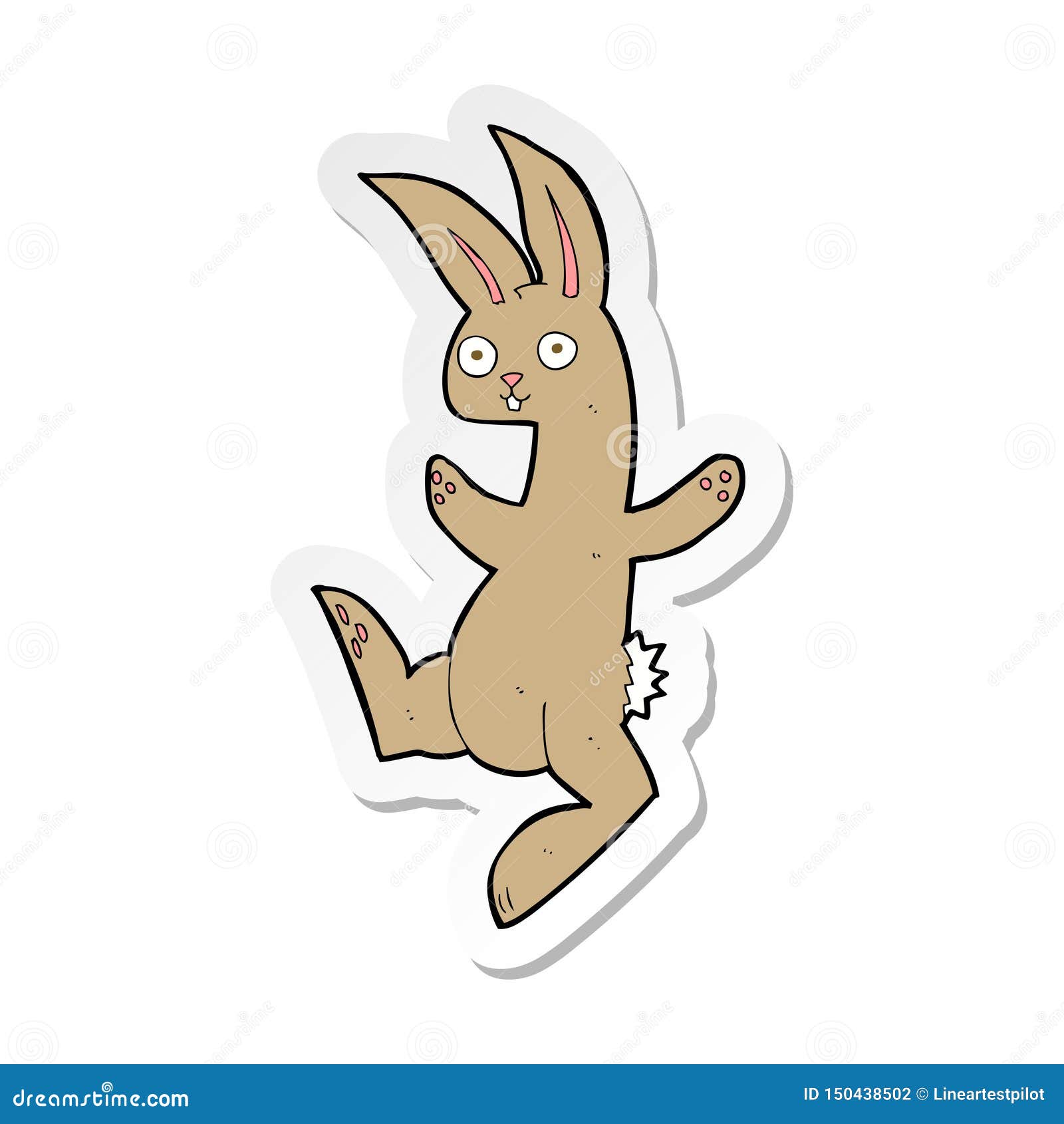 Sticker of a Funny Cartoon Rabbit Stock Vector - Illustration of ...