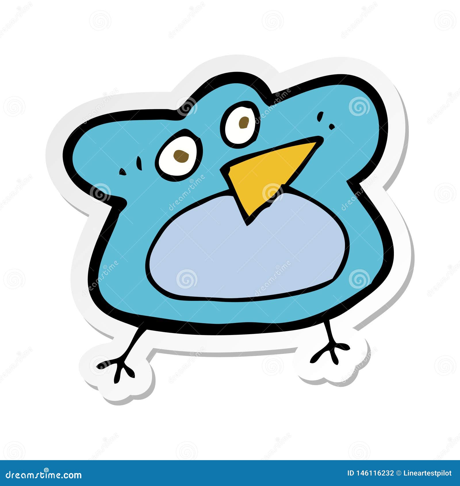 Sticker of a Funny Cartoon Robin Stock Vector - Illustration of bird ...