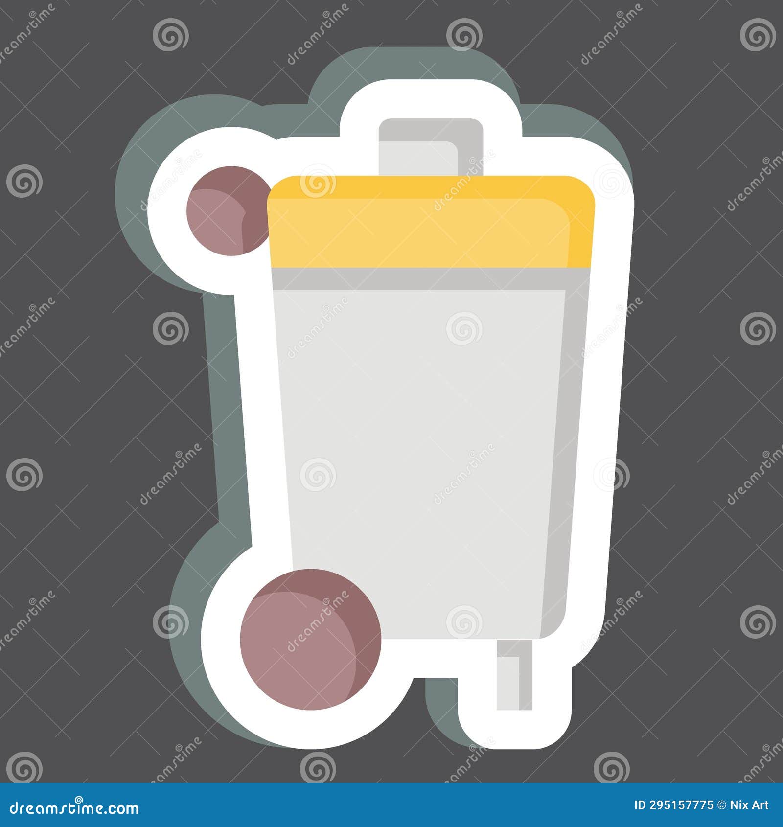 Sticker Garbage Bin. Related To Cleaning Symbol. Simple Design Editable ...