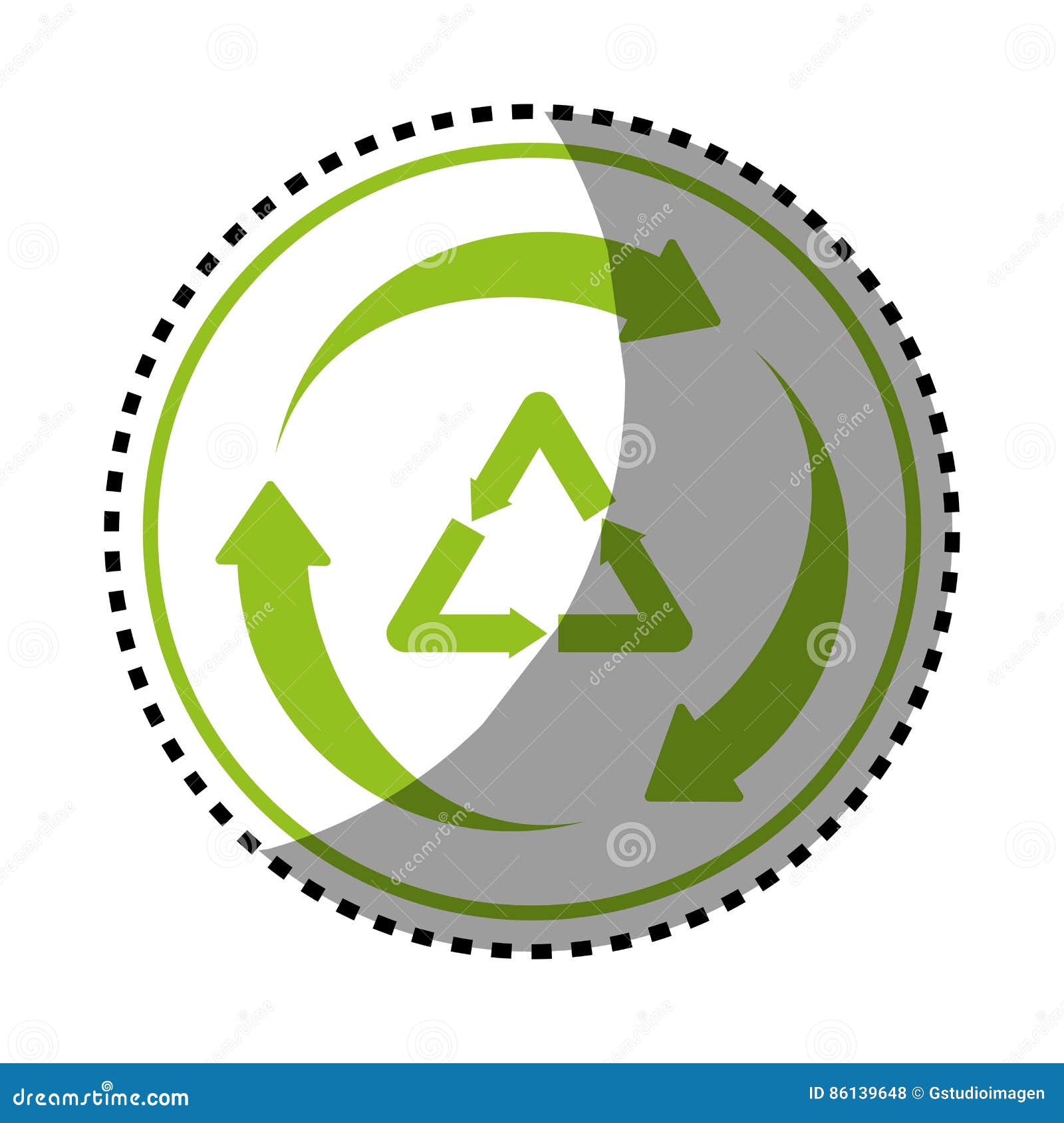 Sticker Green Circular Frame with Recycle Logo Stock Vector ...
