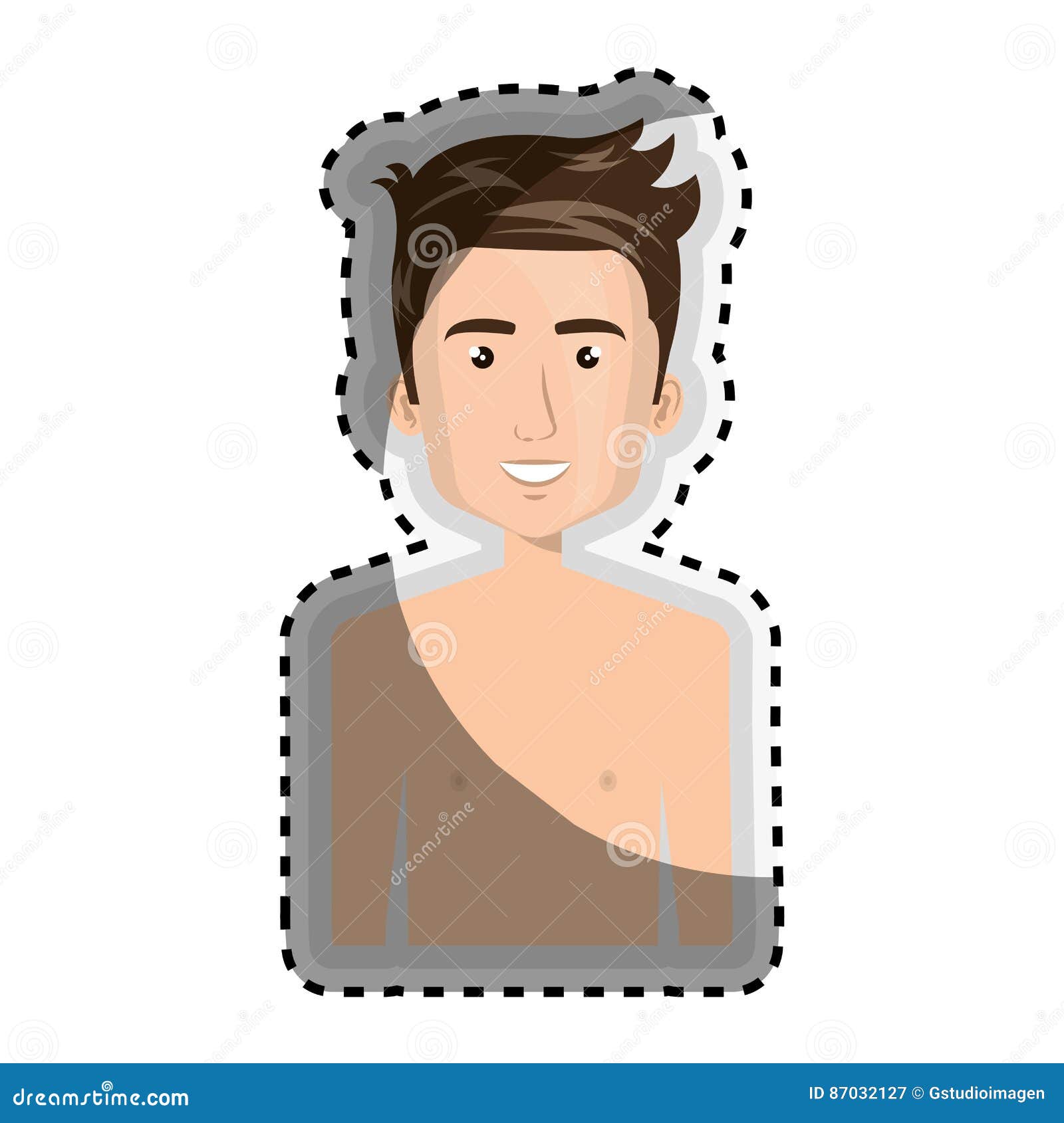 Sticker Half Body Cartoon Caucasian Woman In Bikini Icon Clothes Vector ...