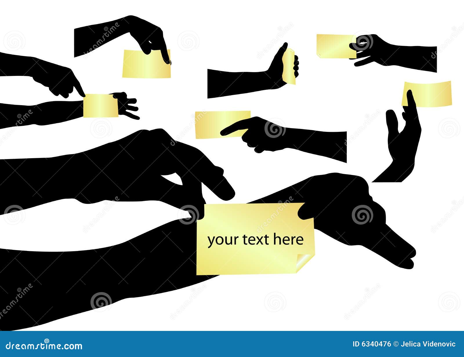 Sticker in hand stock vector. Illustration of touching - 6340476