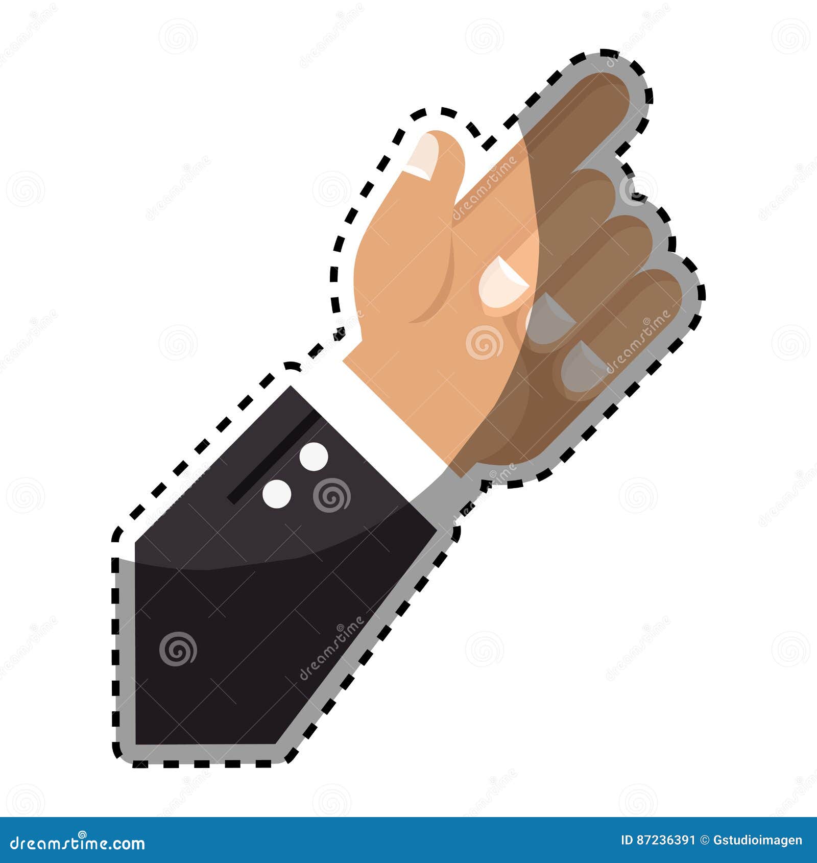 Sticker Hand with Finger Pointing Up Stock Vector - Illustration of ...