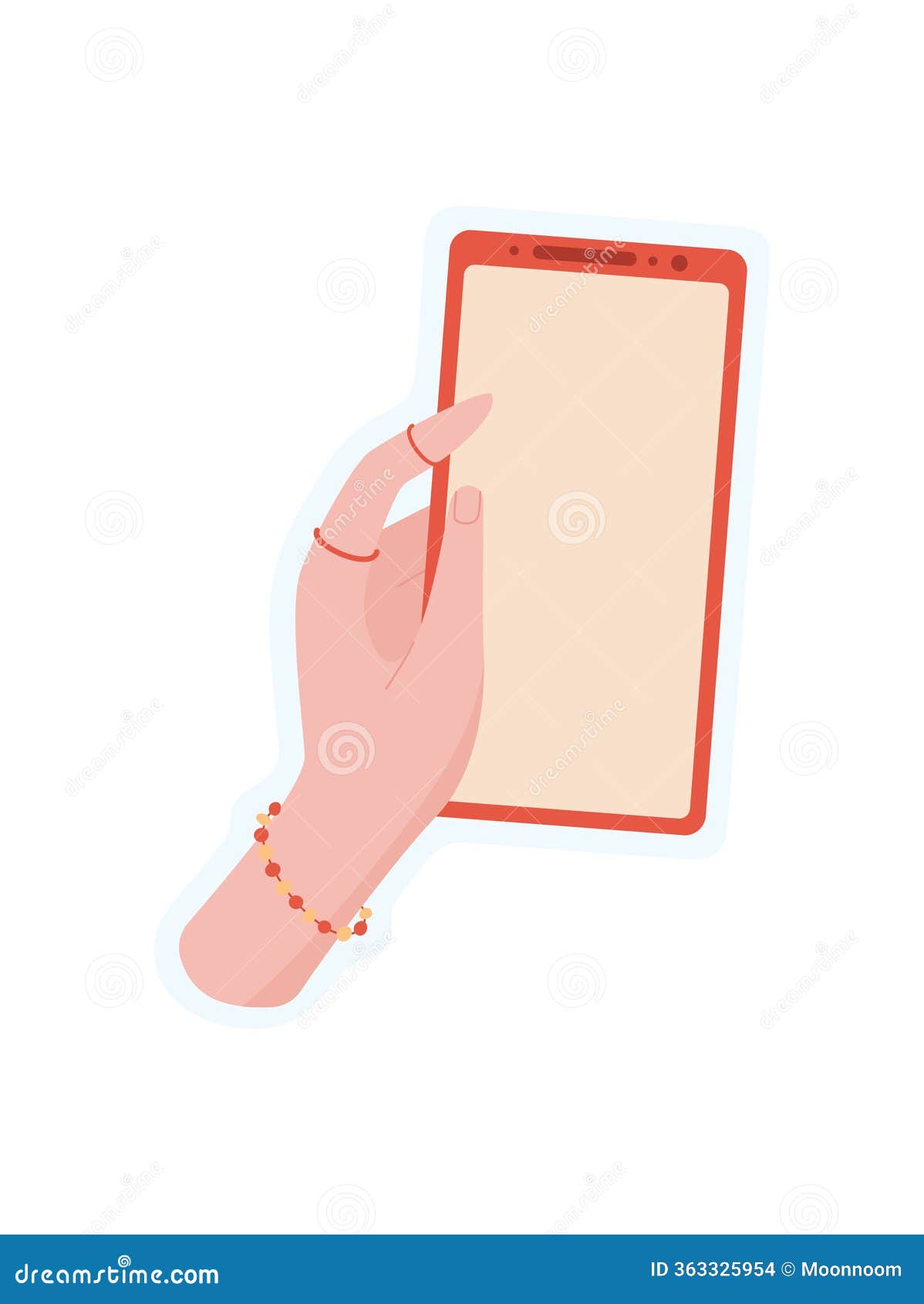 Sticker of Hand Holding Phone Stock Illustration - Illustration of ...