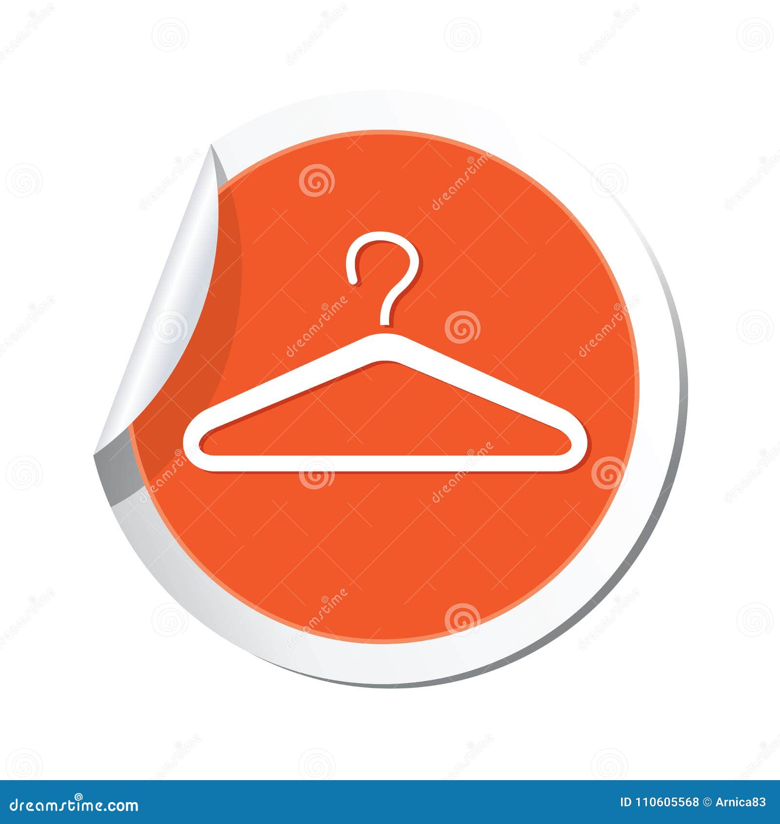 Sticker with hanger icon stock vector. Illustration of cloakroom ...