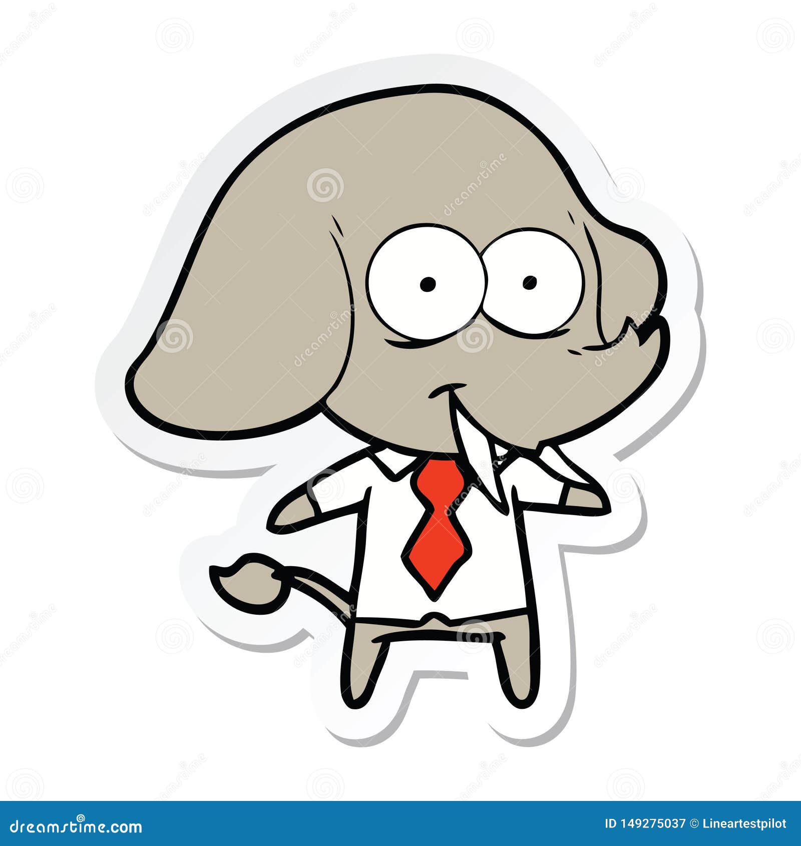 Sticker of a Happy Cartoon Elephant Boss Stock Vector - Illustration of ...