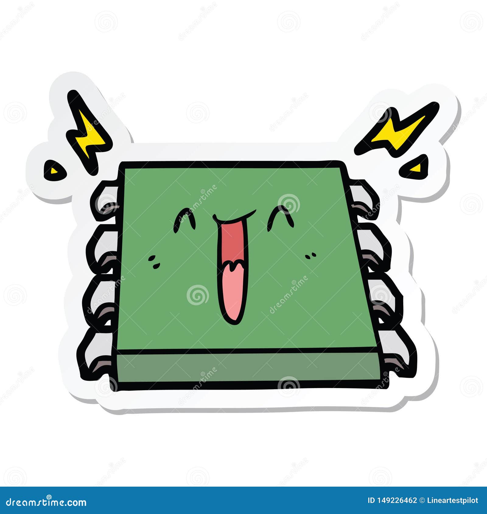 Sticker of a Happy Computer Chip Cartoon Stock Vector - Illustration of ...