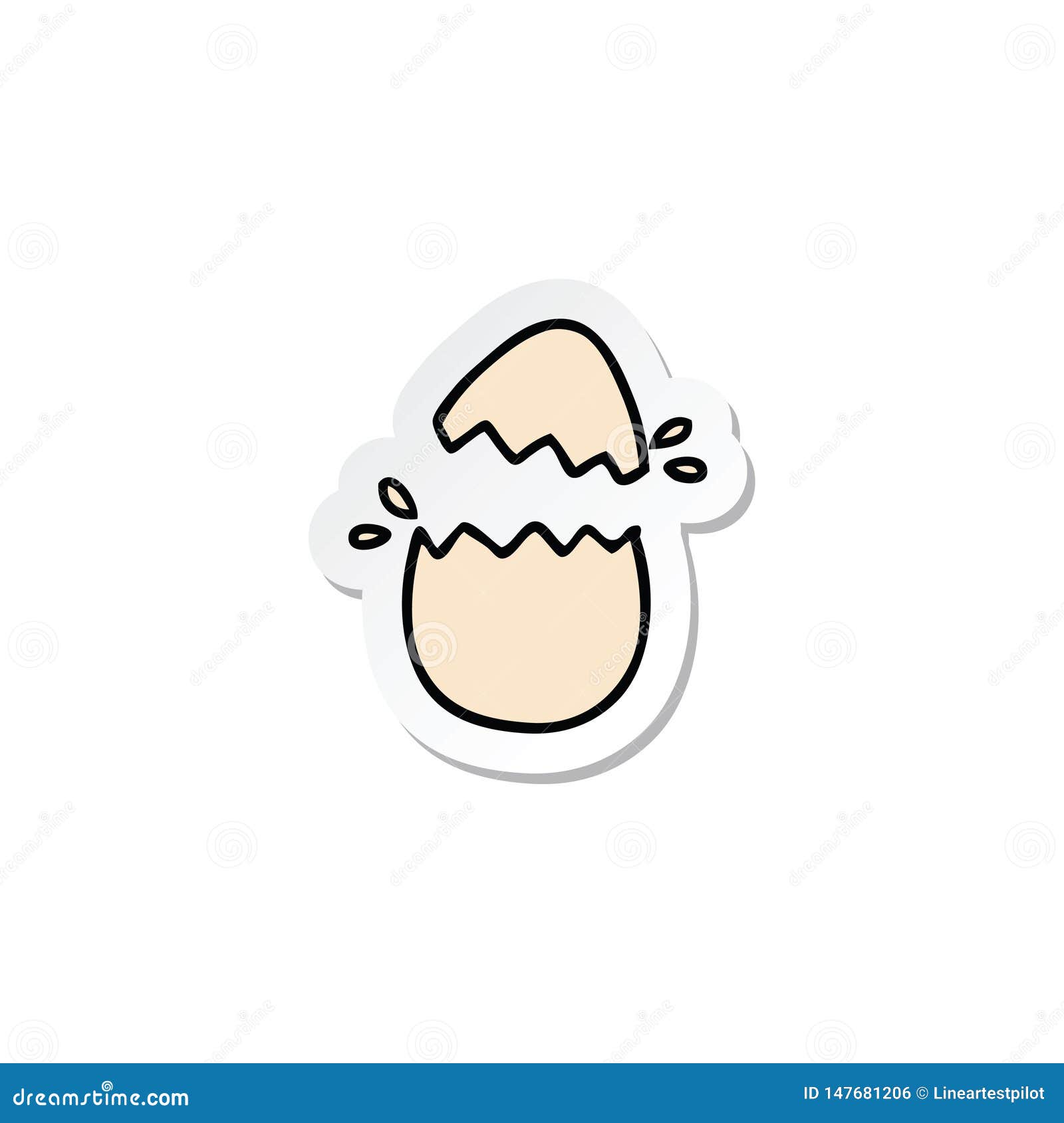 Sticker of a Hatching Egg Cartoon Stock Vector - Illustration of ...