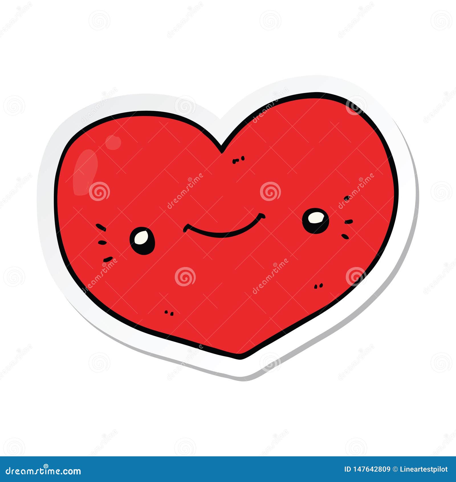 Sticker of a Heart Cartoon Character Stock Vector - Illustration of ...